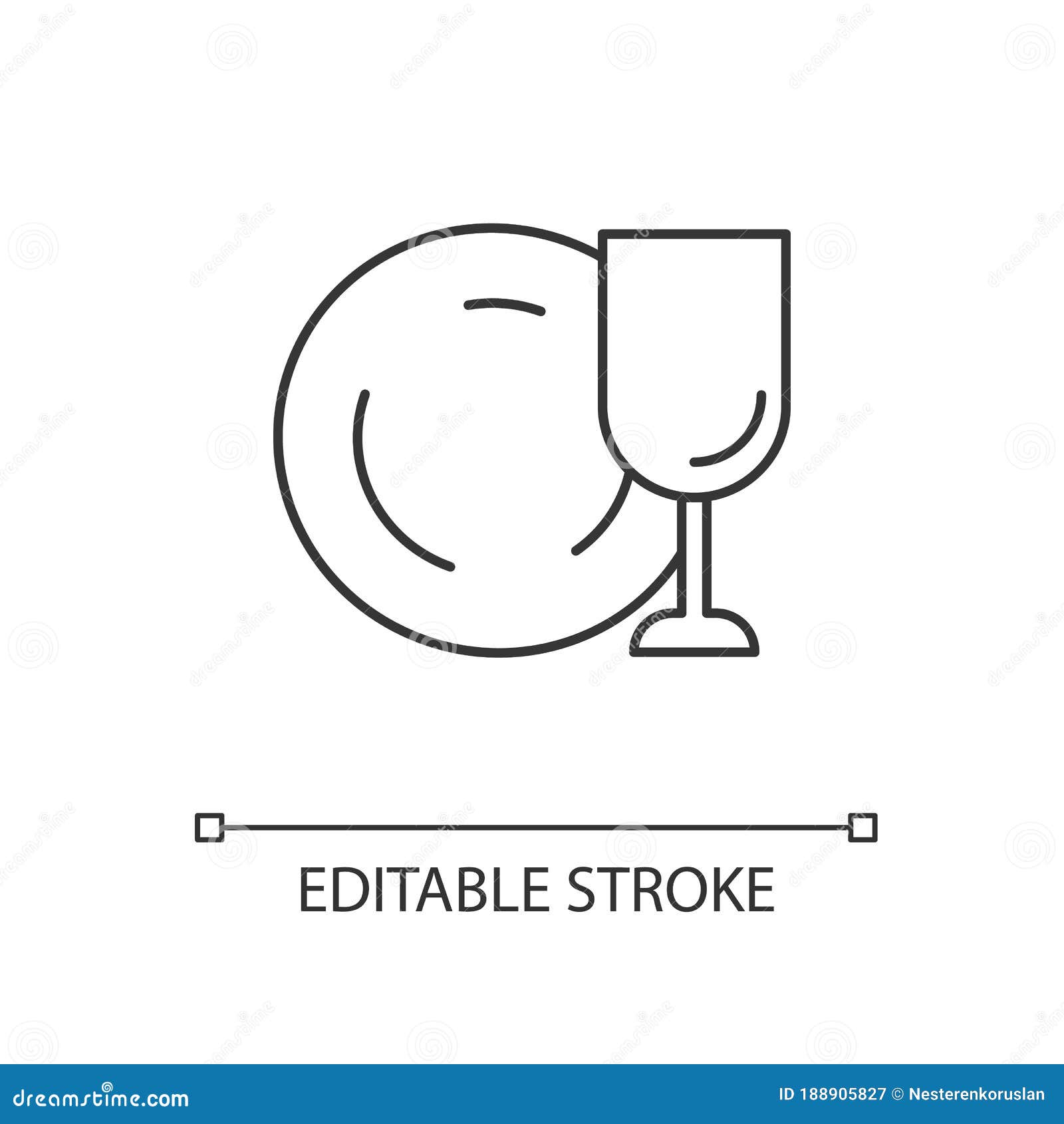 Tableware linear icon stock vector. Illustration of linear - 188905827