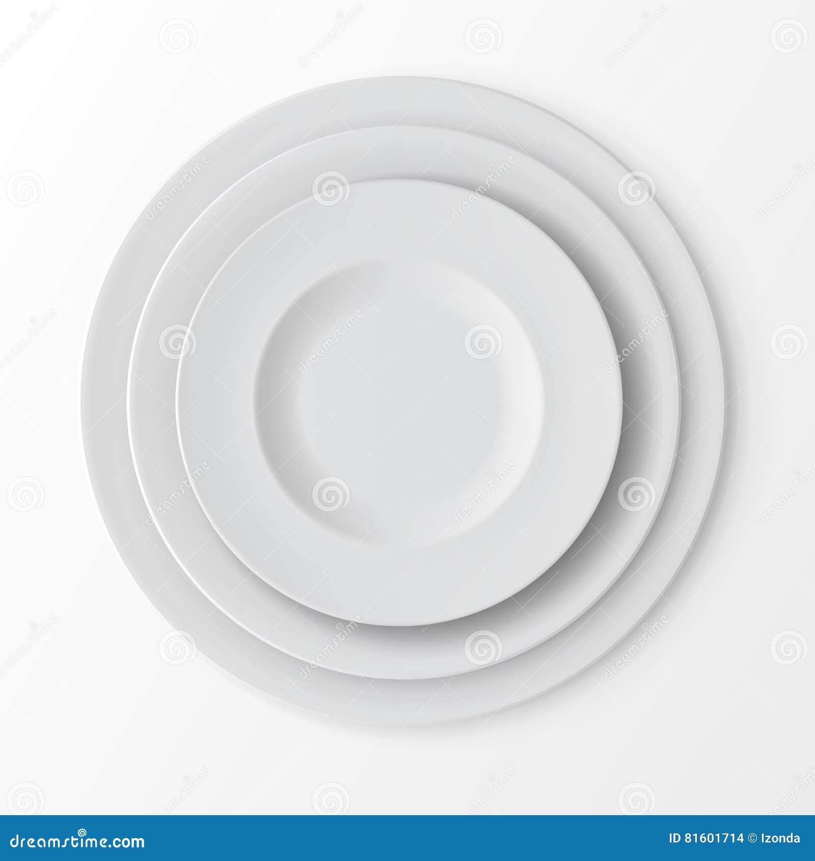 Tableware Set of Plates Top View. Table Setting Stock Vector ...