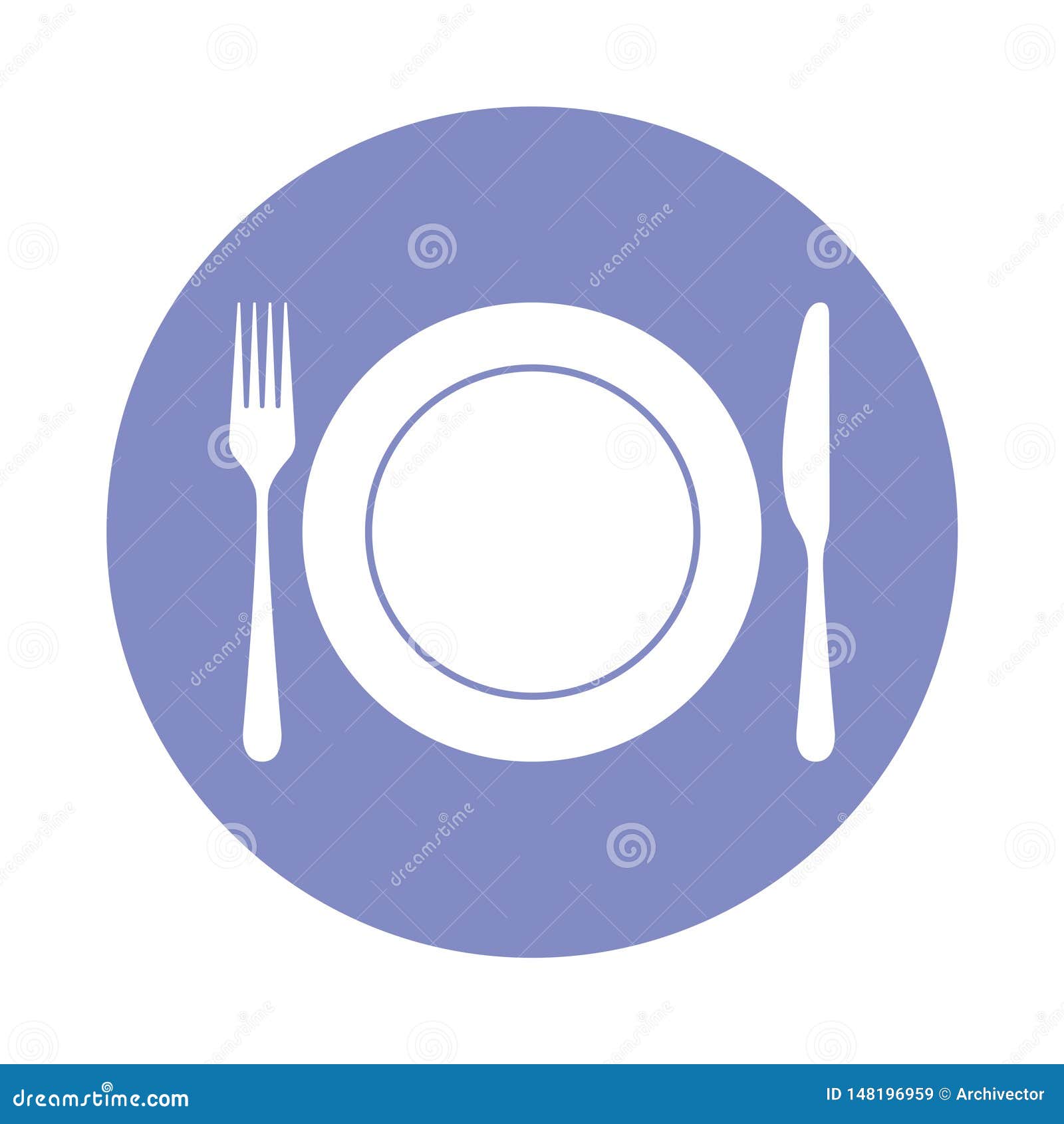 Tableware Sign in the Circle Stock Vector - Illustration of isolated ...