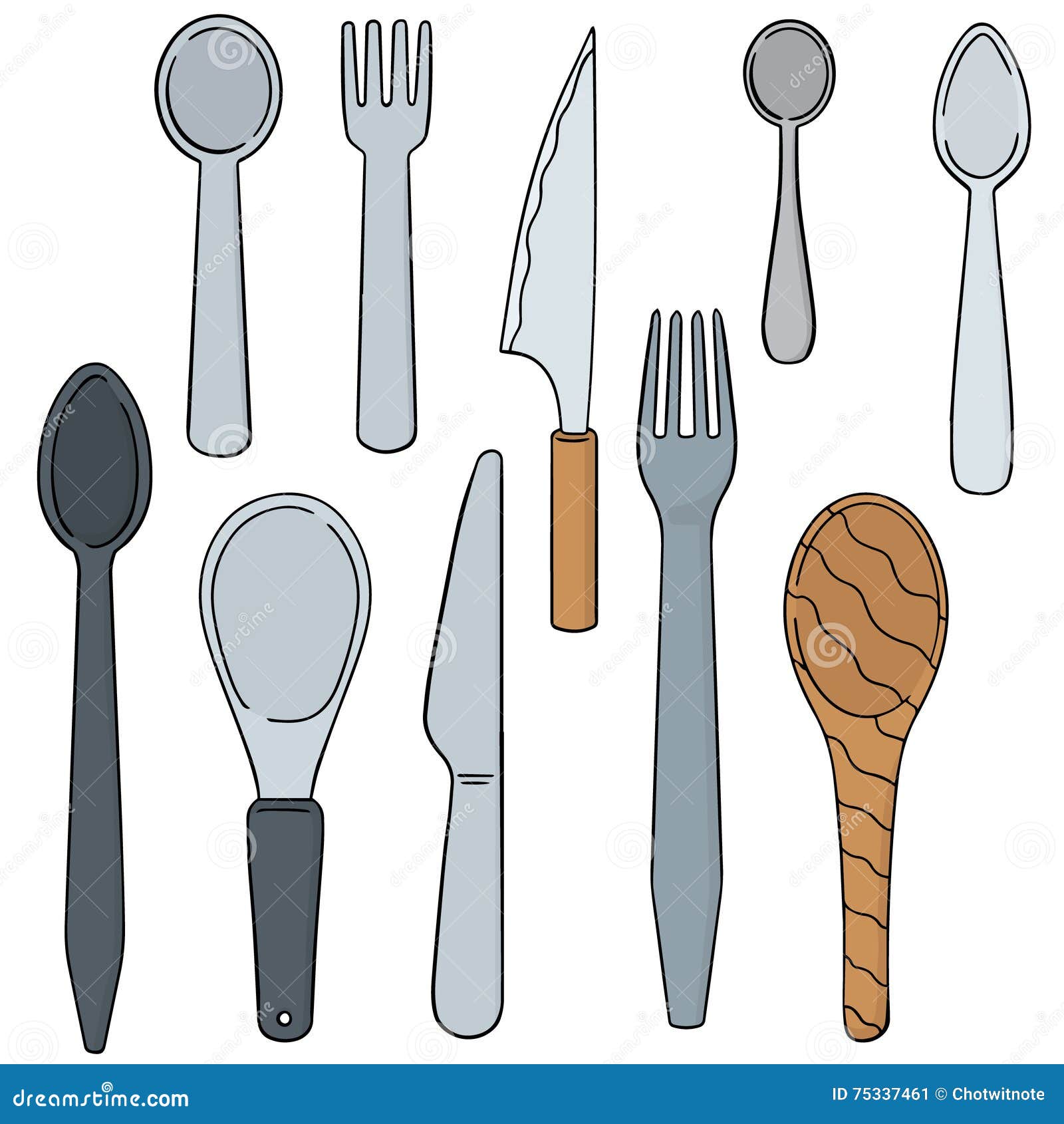 Tableware stock vector. Illustration of decoration, plastic - 75337461