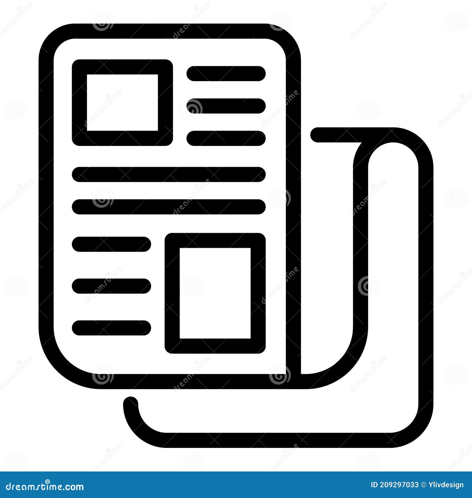 Tabloid Newspaper Icon, Outline Style Stock Vector - Illustration of ...