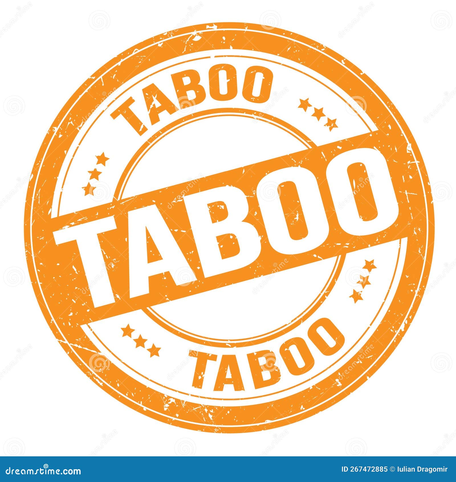 TABOO Text Written on Orange Round Stamp Sign Stock Illustration ...
