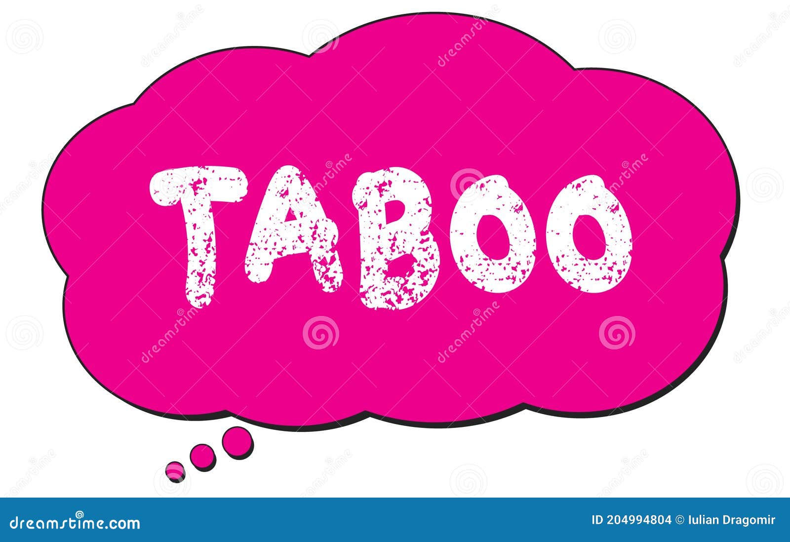 TABOO Text Written on a Pink Thought Bubble Stock Illustration ...
