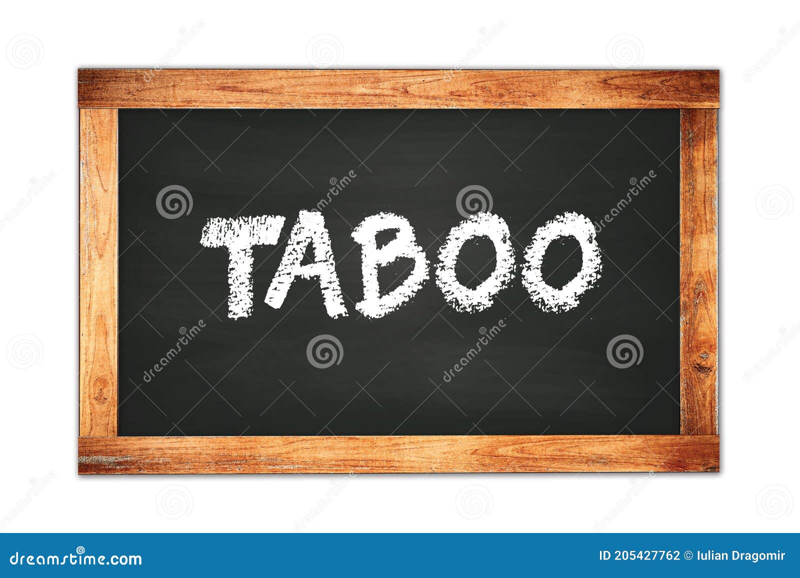 TABOO Text Written on Wooden Frame School Blackboard Stock Illustration ...