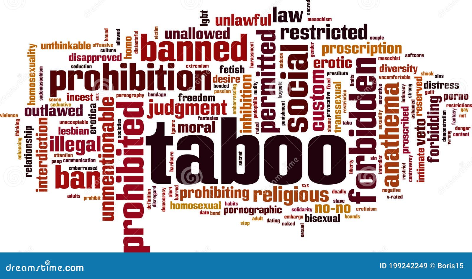 Taboo word cloud stock vector. Illustration of forbidden - 199242249