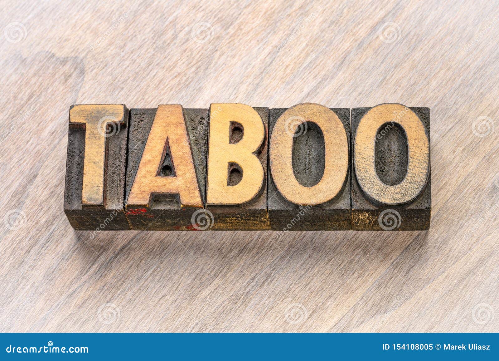 Taboo Word in Letterpress Wood Type Stock Image - Image of letterpress ...