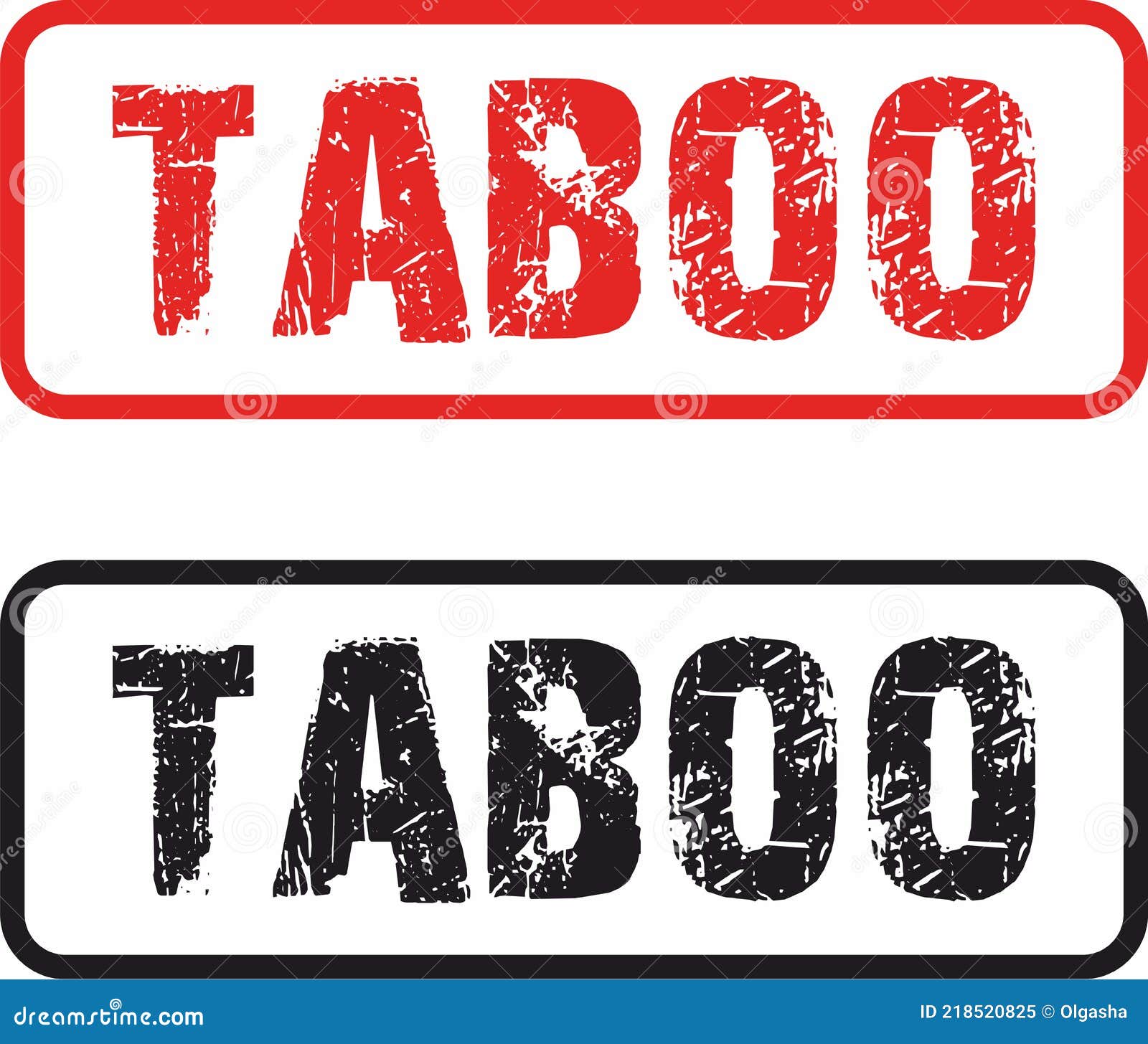 Taboo Stamp and Inscription Red and Black Stock Vector - Illustration ...