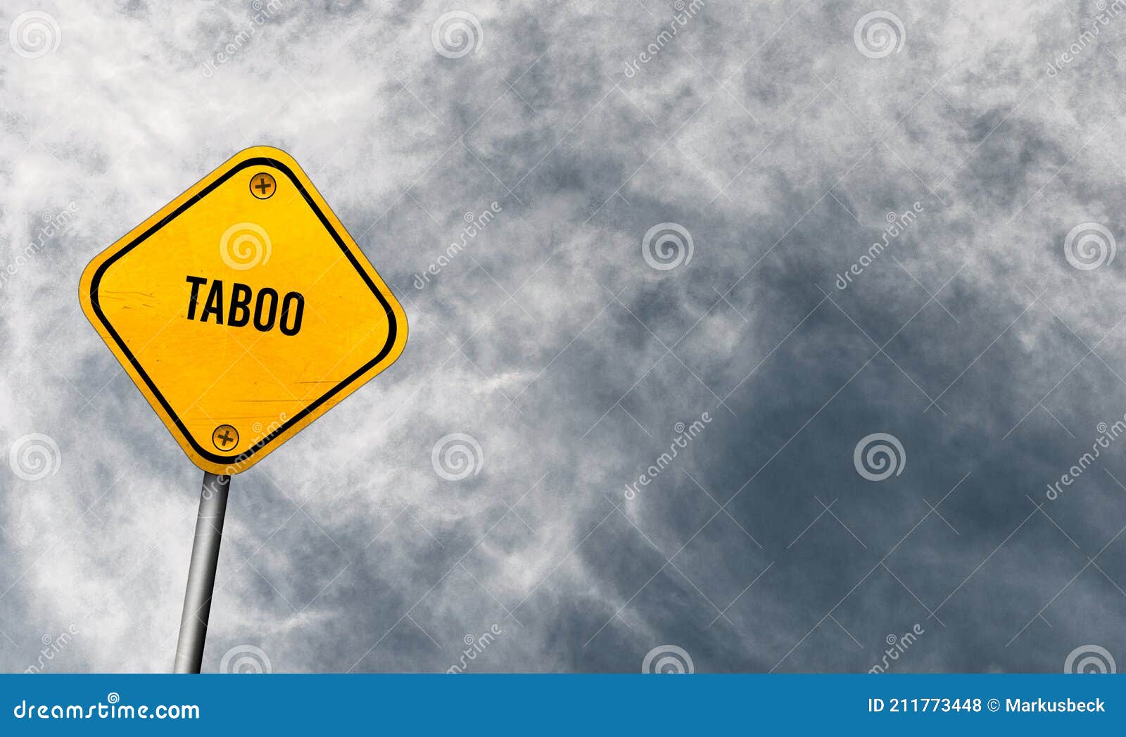 Taboo - Yellow Sign with Cloudy Sky Stock Photo - Image of commercial ...