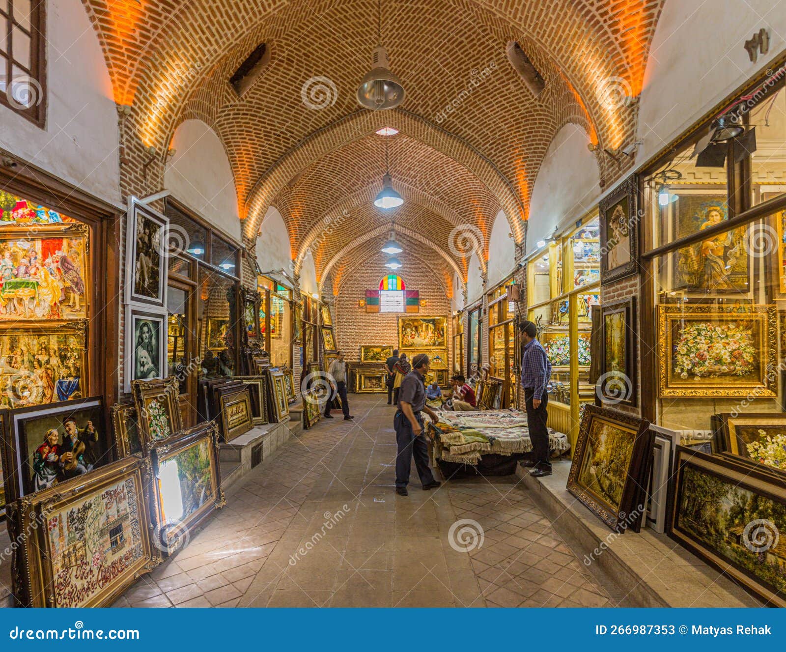 TABRIZ, IRAN - JULY 15, 2019: Painting Section of the Bazaar in Tabriz ...