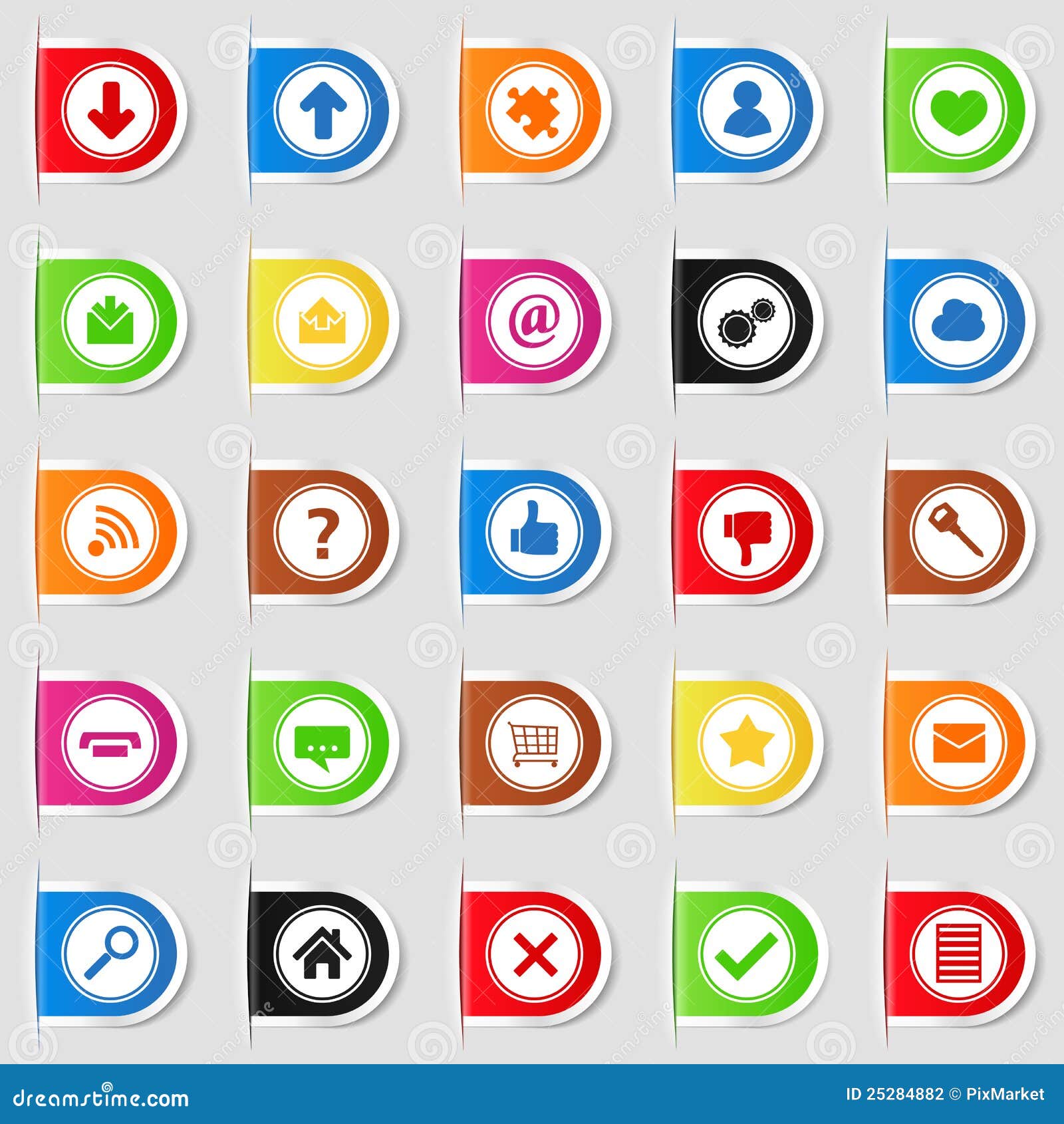 Tabs with Icons stock vector. Illustration of internet - 25284882