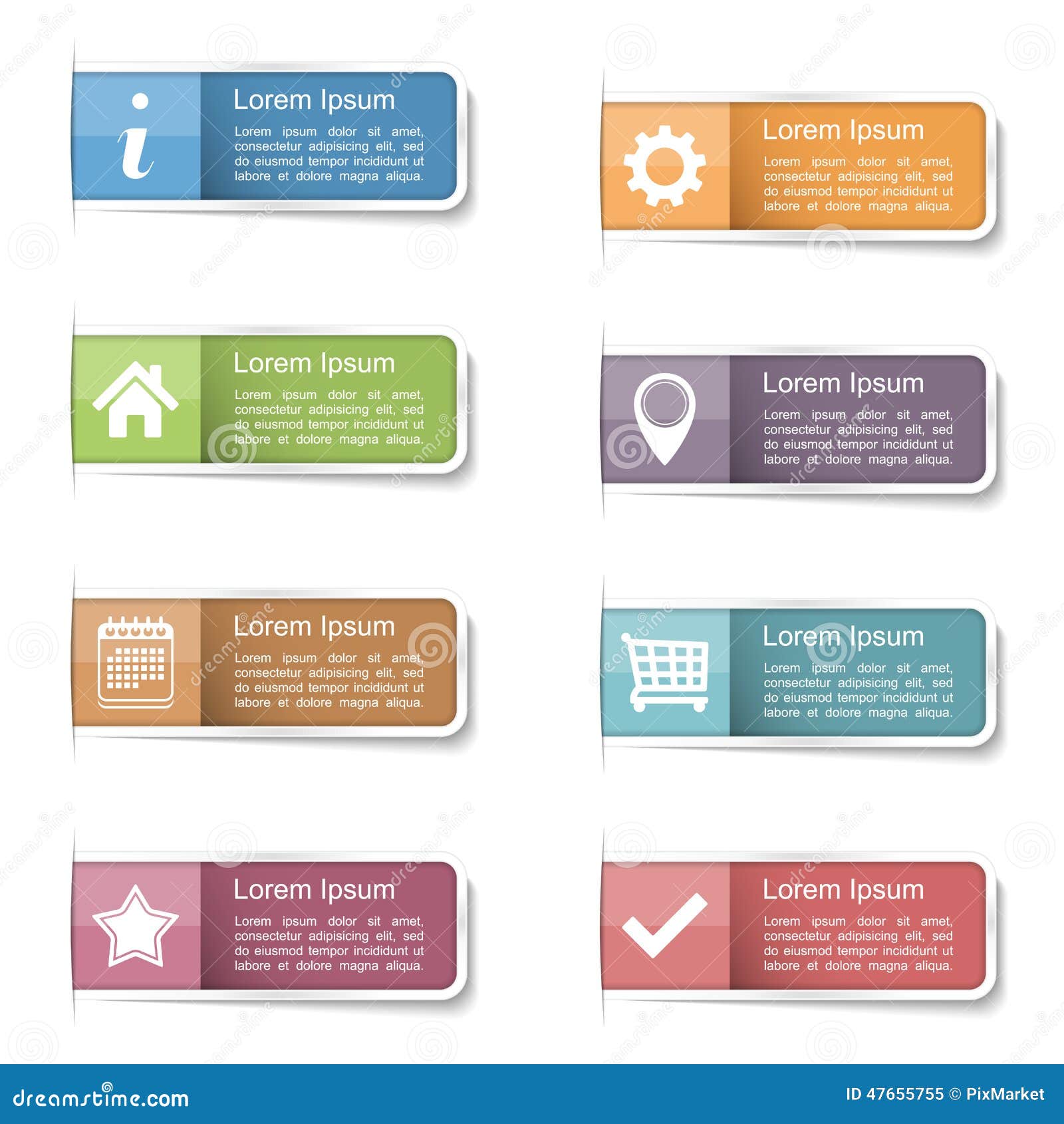 Tabs with Icons stock vector. Illustration of label, star - 47655755