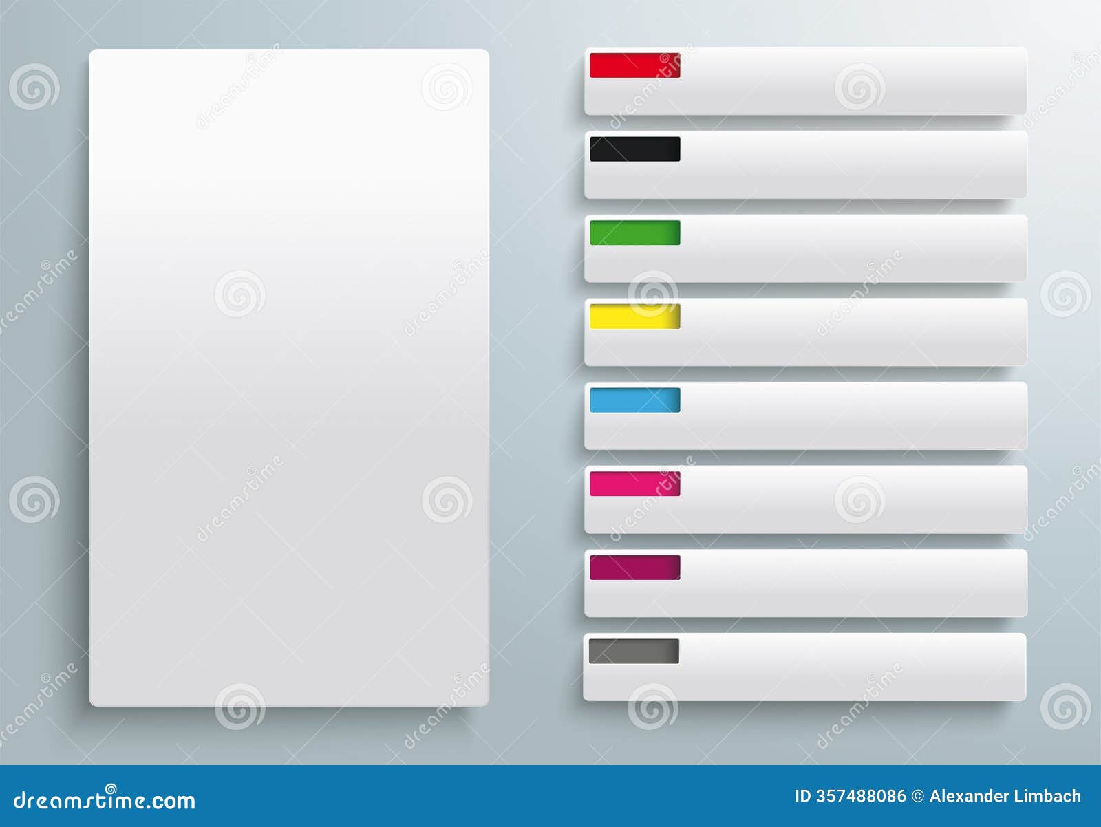 Step Tabs 3D Infographics Mockup Template Vector Background ...