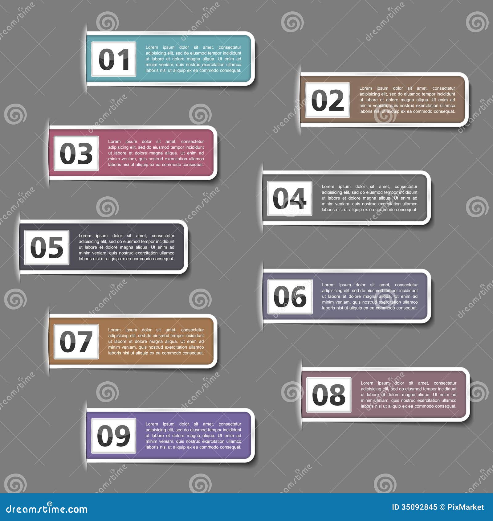 Tabs with Numbers stock vector. Illustration of business - 35092845