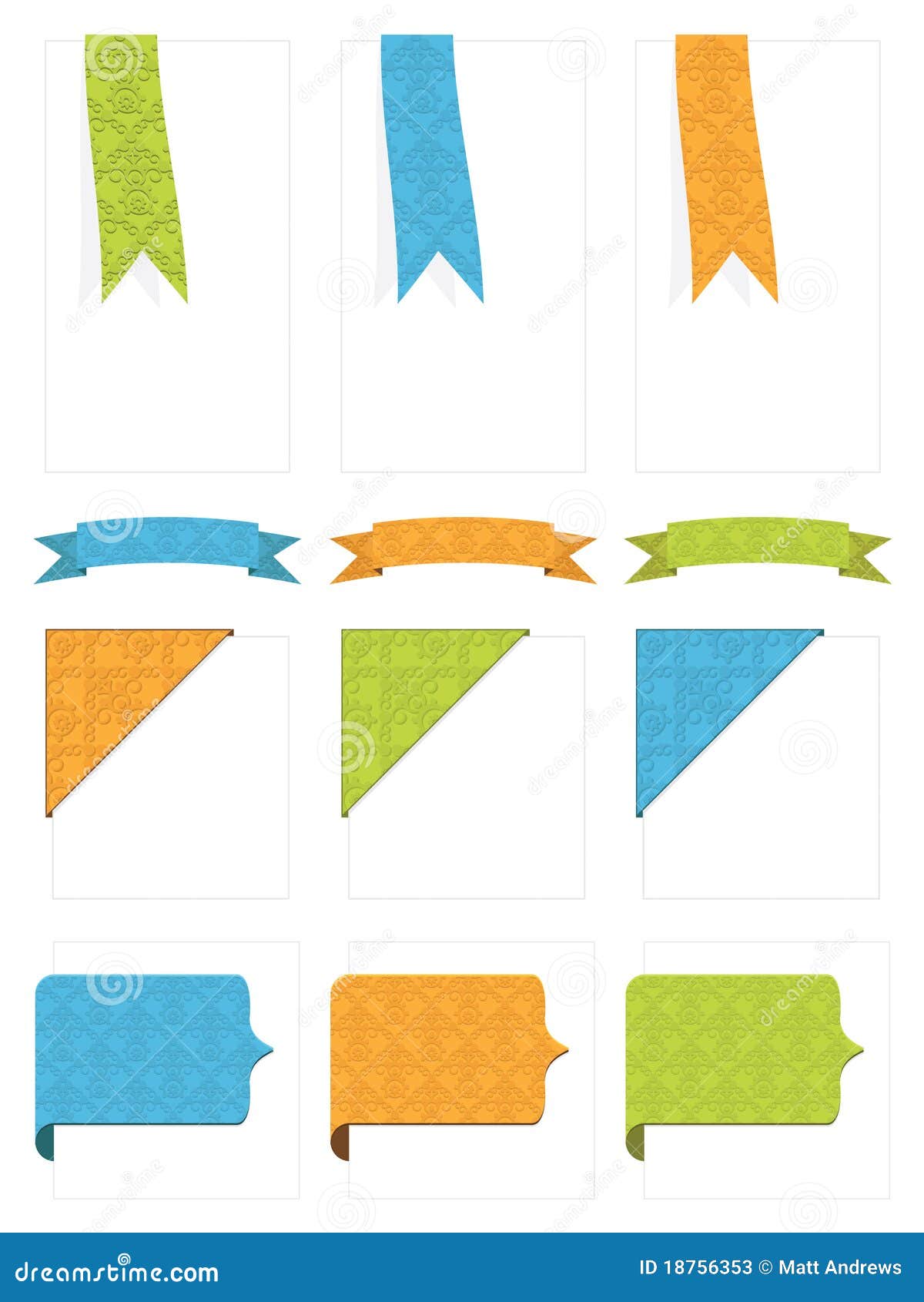 Red Embossed Tabs Vector Illustration | CartoonDealer.com #18583656