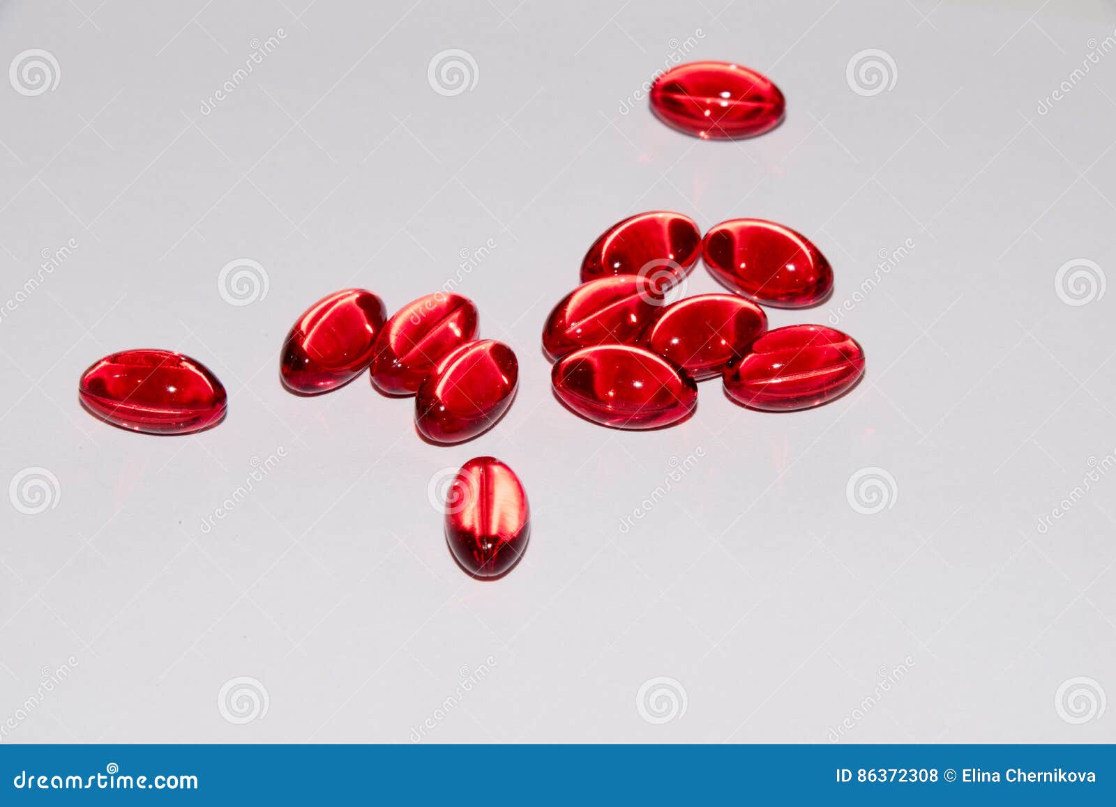 Tabs Vitamins, Omega 3, Medications Tablets and Capsules in a Beaker ...