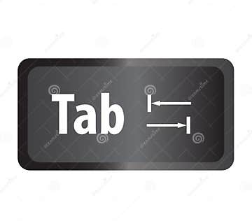 TABTab Computer Key Button on White Background. Flat Style. Tab Button ...