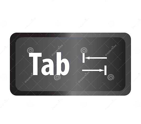 TABTab Computer Key Button on White Background. Flat Style. Tab Button ...