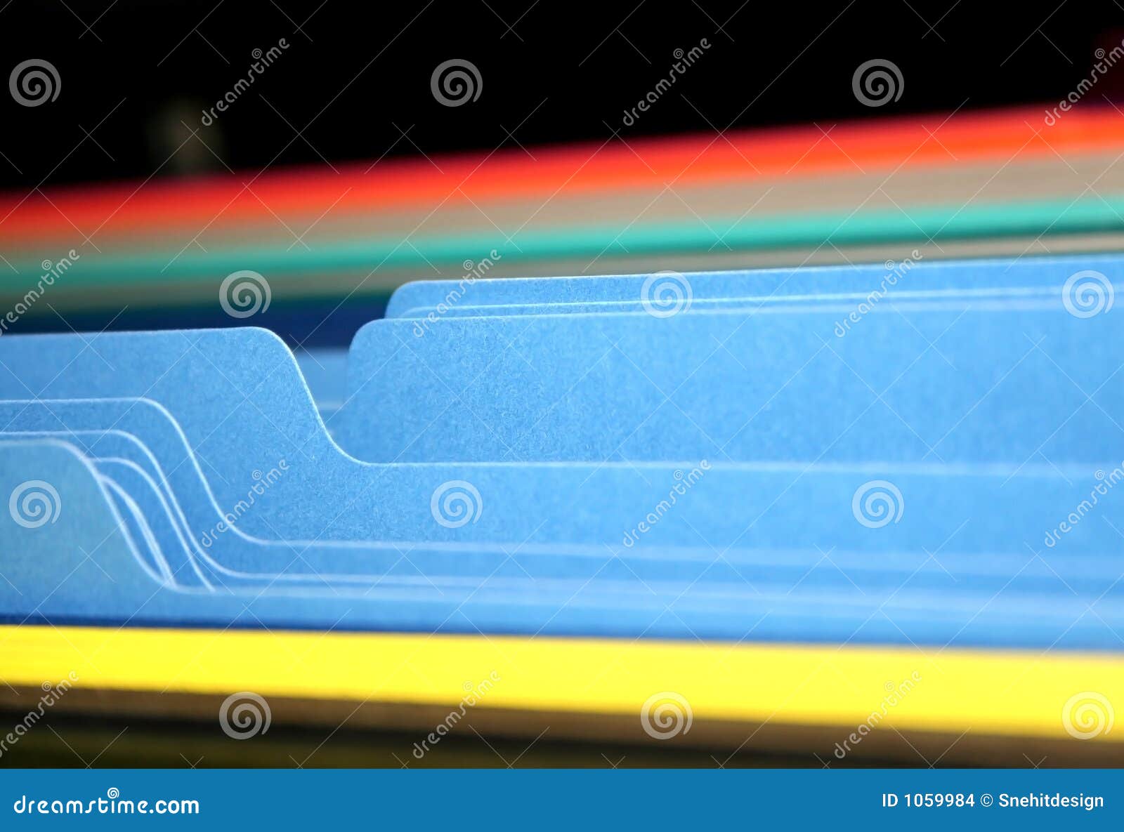 Tabulatoren der Dateien stockfoto. Bild von gefärbt, projekt - 1059984