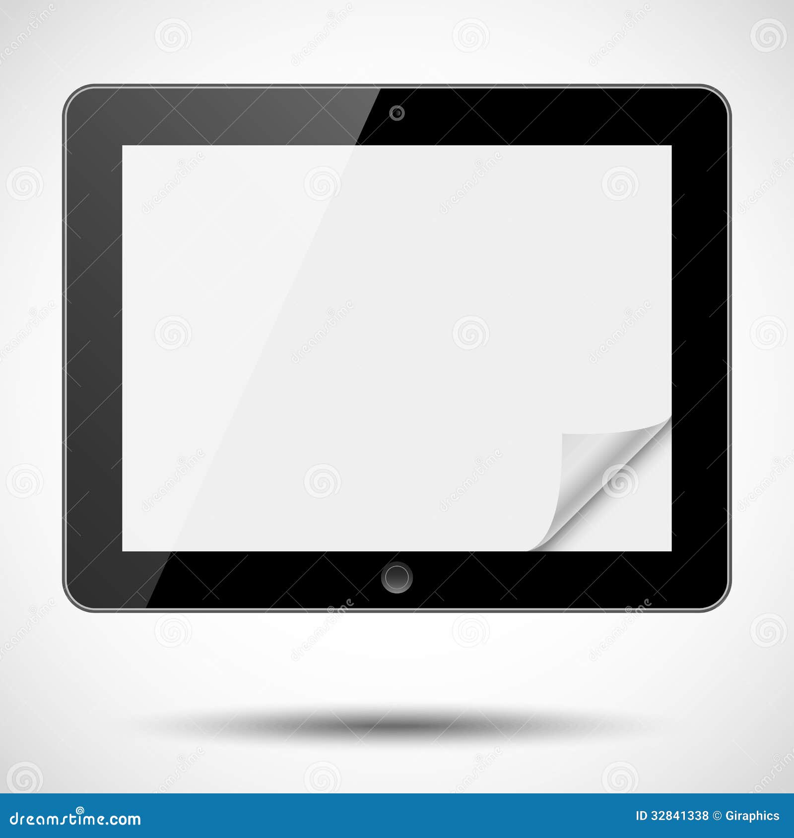 Tabuleta Com Canto De Papel Ilustração do Vetor - Ilustração de onda ...