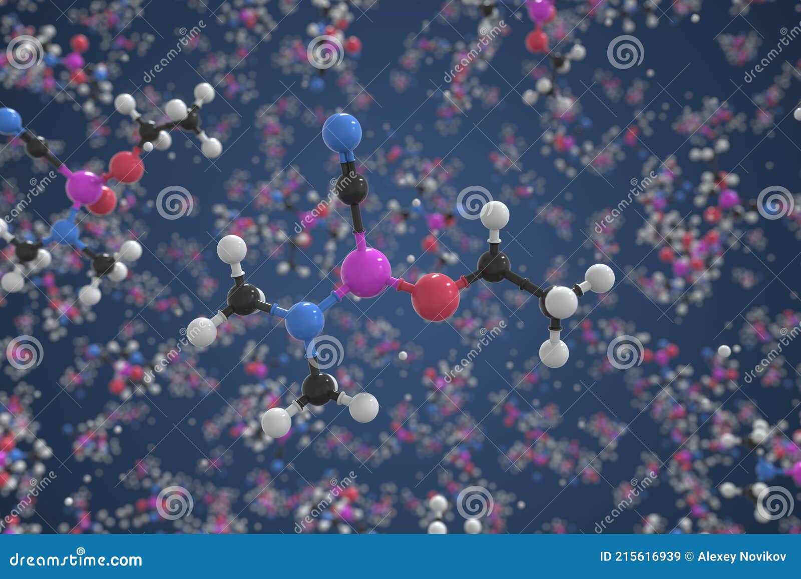 Tabun Molecule Made with Balls, Scientific Molecular Model. Chemical 3d ...