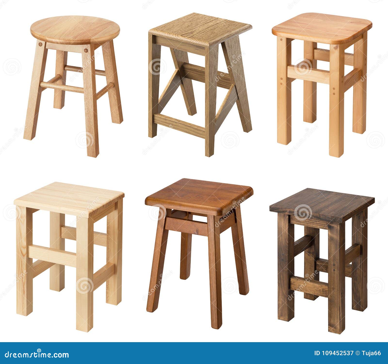 Taburetes De Madera Aislados Imagen de archivo - Imagen de taburete ...