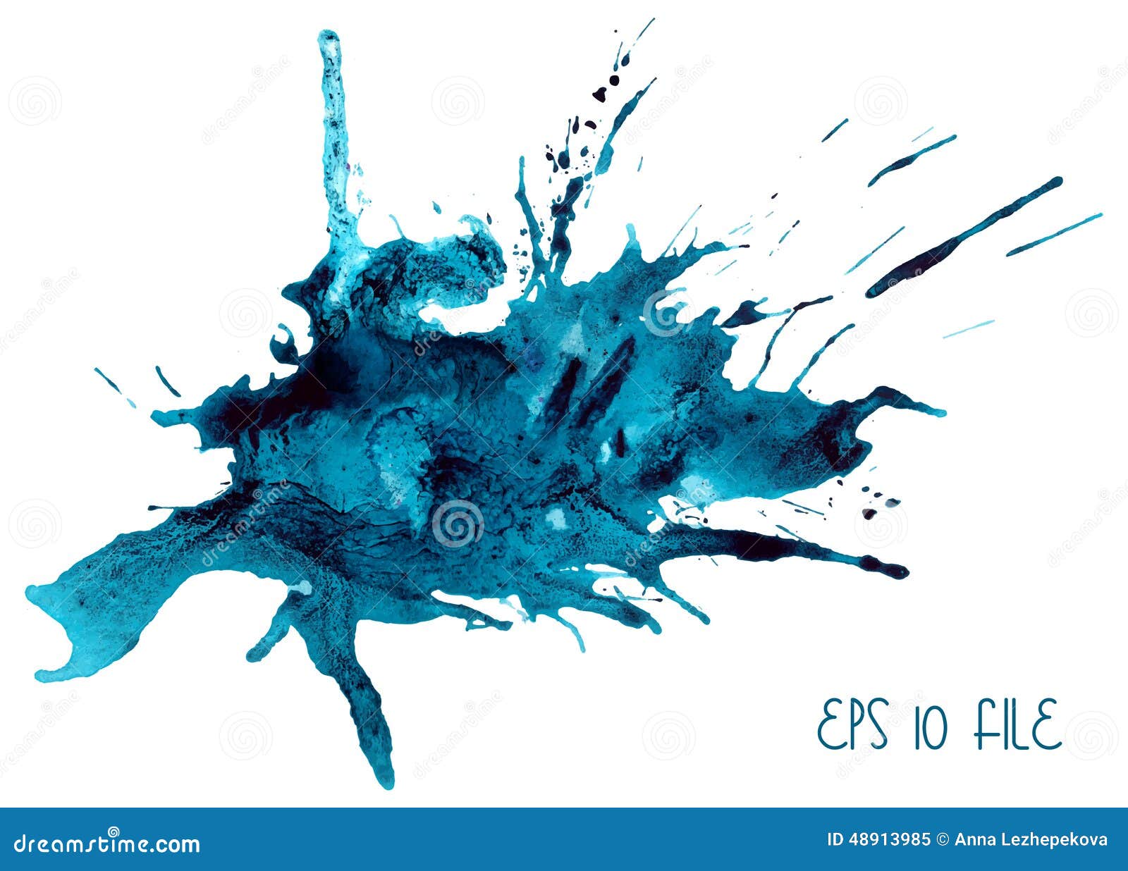 Tache bleue d'aquarelle illustration stock. Illustration du papier ...