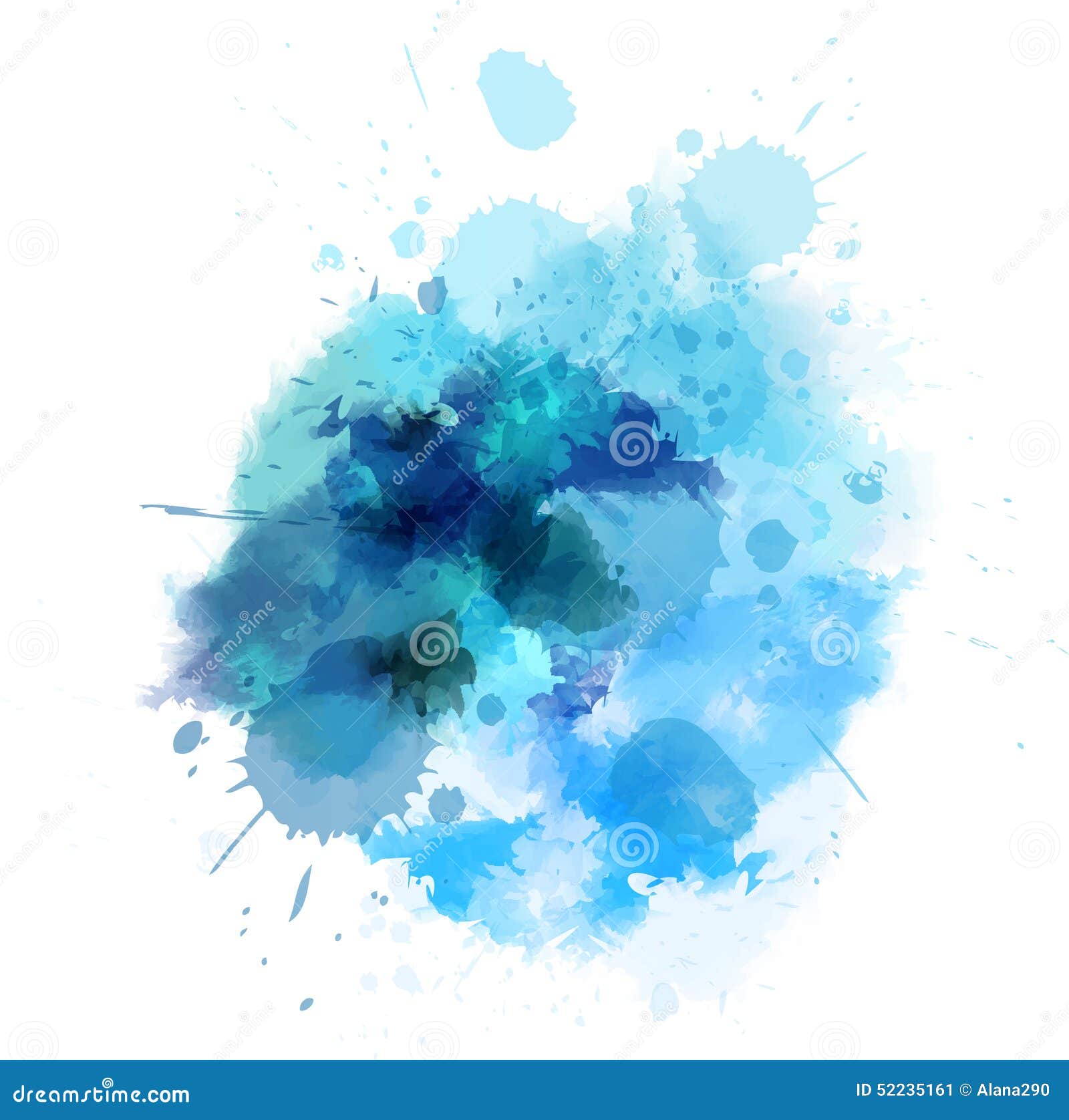 Tache Watercolored Par Bleu Illustration de Vecteur - Illustration du ...