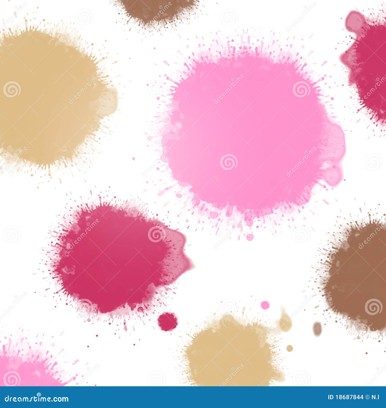 Taches D'encre De Rose En Pastel Illustration Stock - Illustration du ...