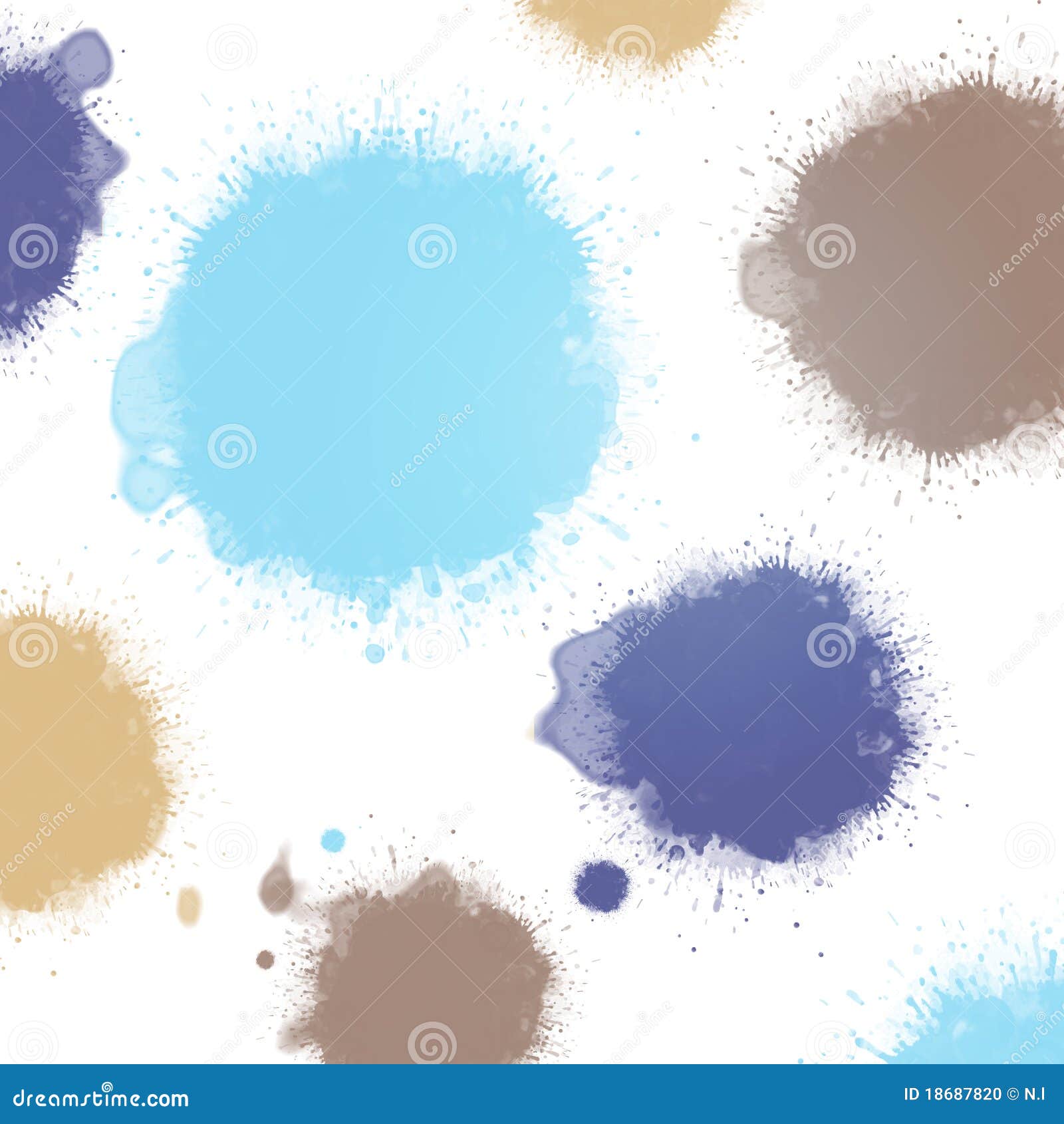 Taches En Pastel D'encre Bleue Illustration Stock - Illustration du ...
