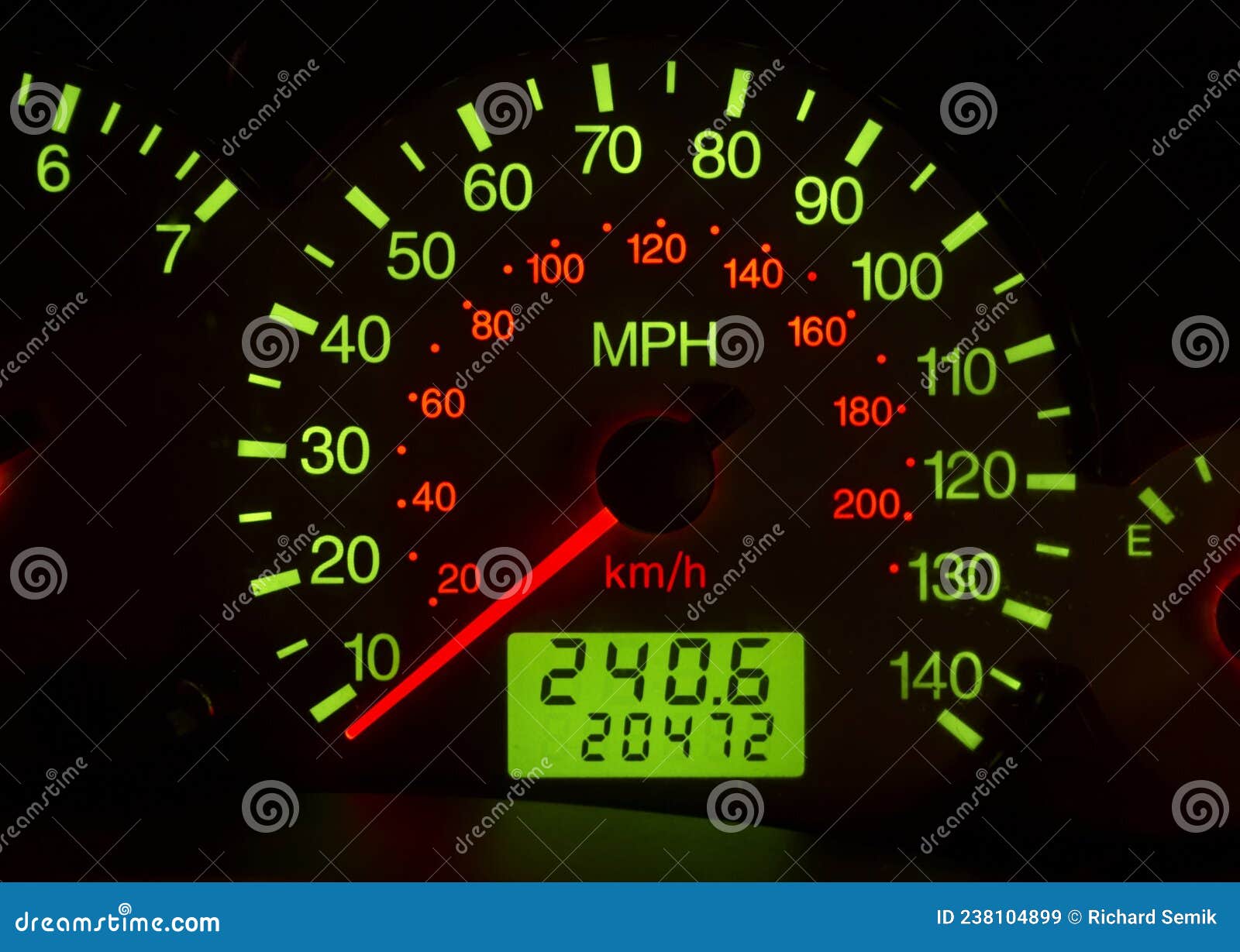 Close-up. Tachometer Speedometer And Virtual Dashboard Of A Premium Car ...