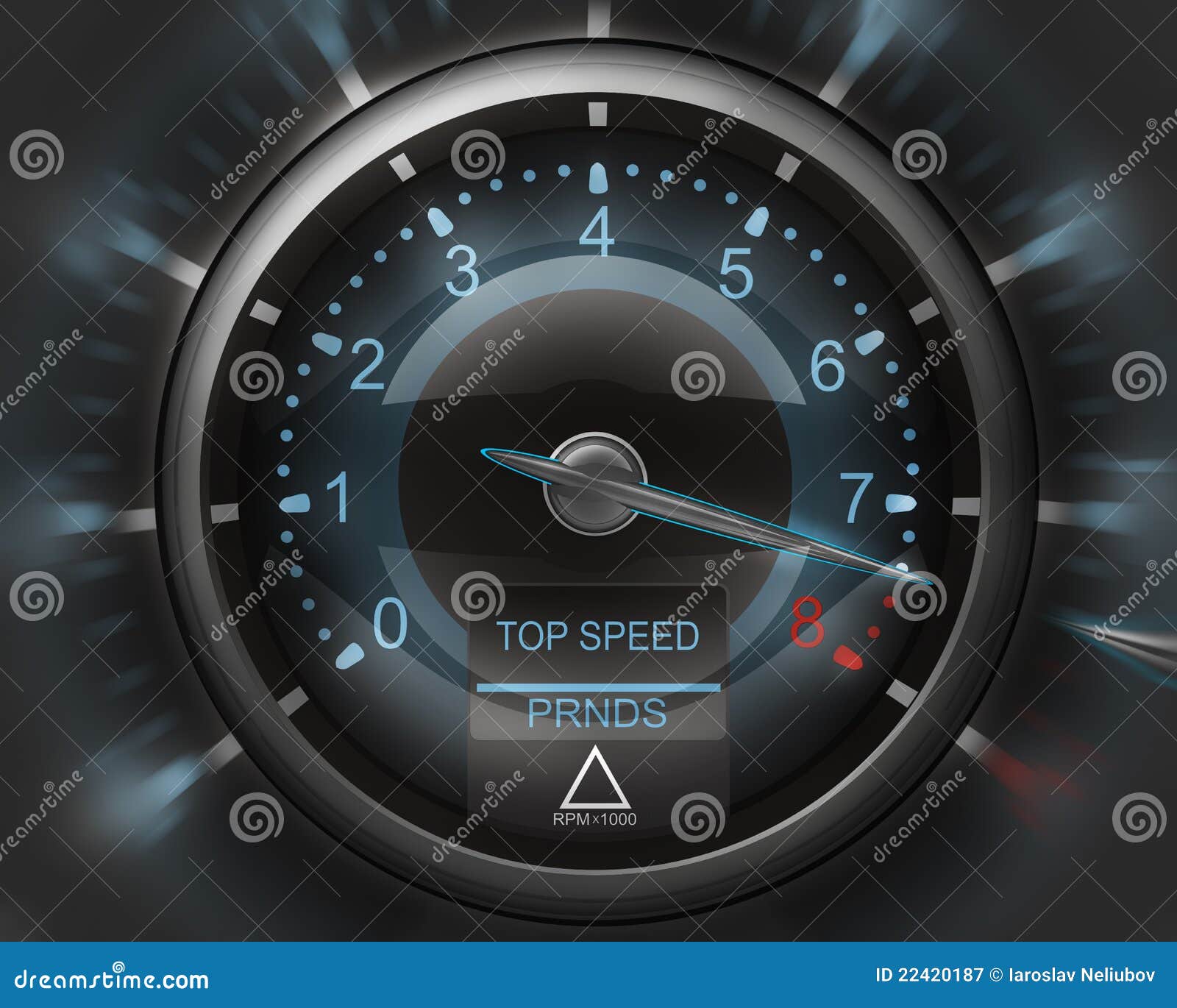 Tachometer 3D render stock illustration. Illustration of auto - 22420187