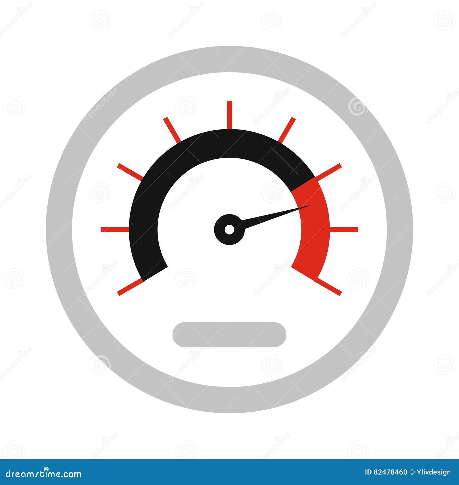 Tachometer Icon in Flat Style Stock Vector - Illustration of element ...