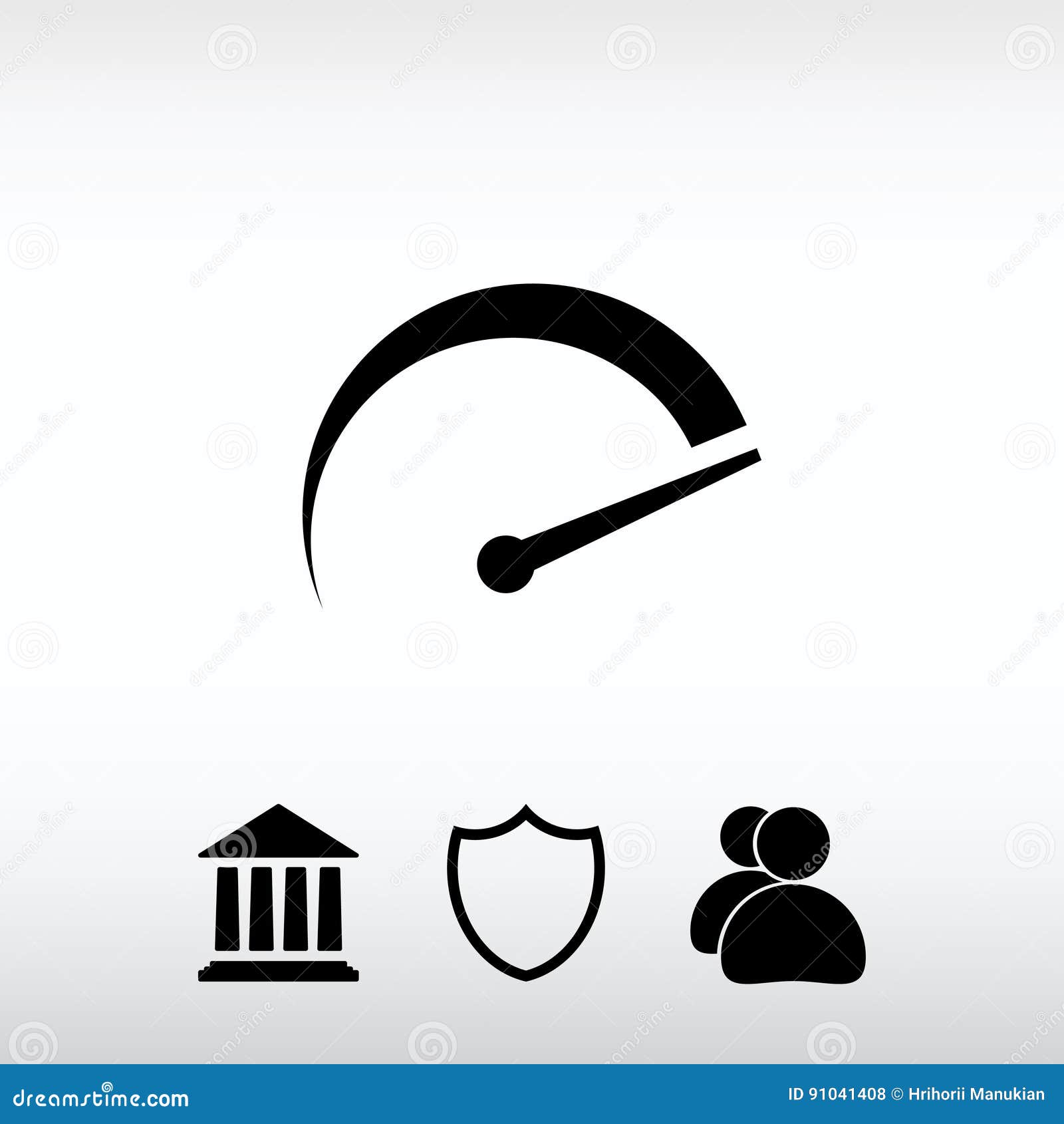 Tachometer Icon, Vector Illustration. Flat Design Style Stock Vector ...