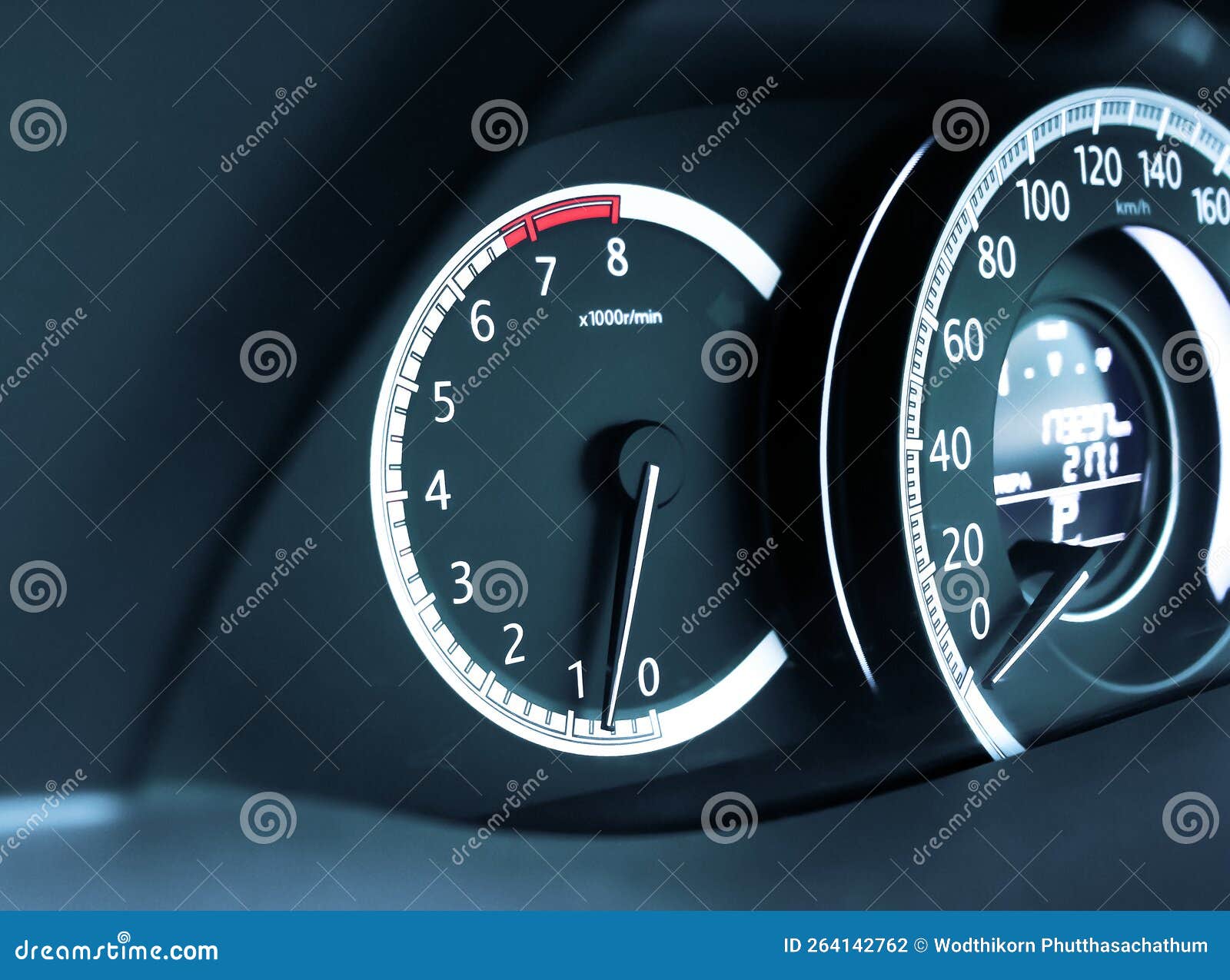 Tachometer Indicator on Car Instrument Panel Stock Photo - Image of ...