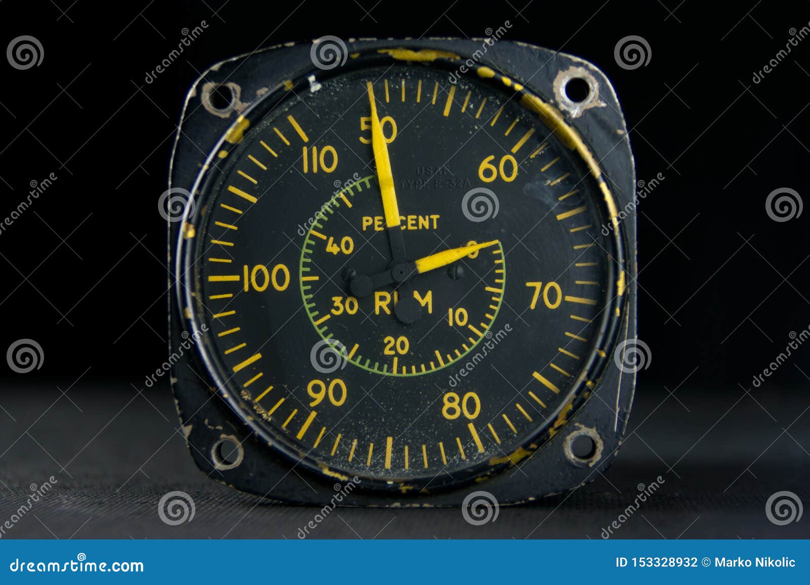 Tachometer Old Analog Instrument Vintage Dial Hands Stock Photo - Image ...