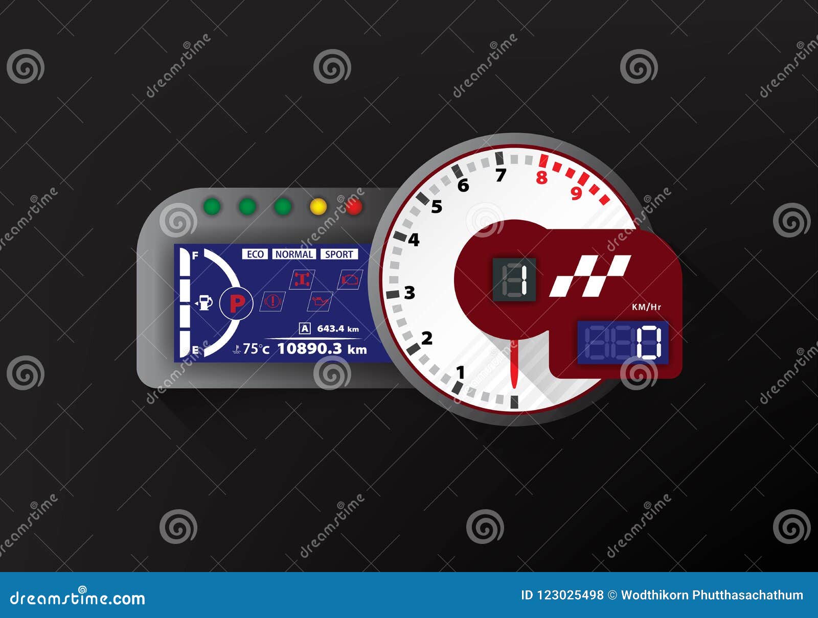Tachometer Racing and Speedometer with LCD Display Digital Backlight ...