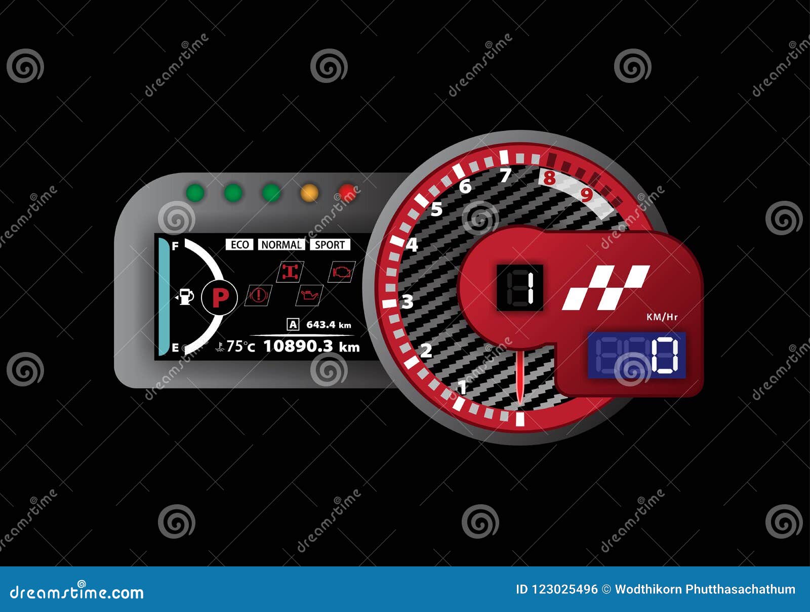 Tachometer Racing and Speedometer with LCD Display Digital Backlight ...