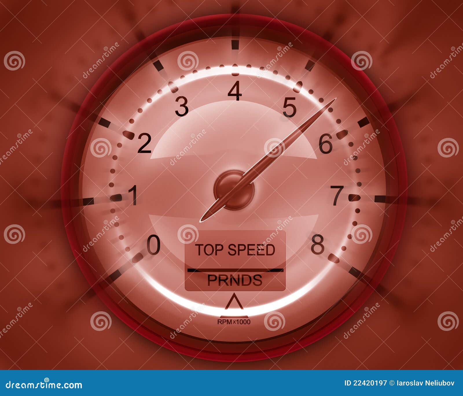 Tachometer red 3D stock illustration. Illustration of wheel - 22420197