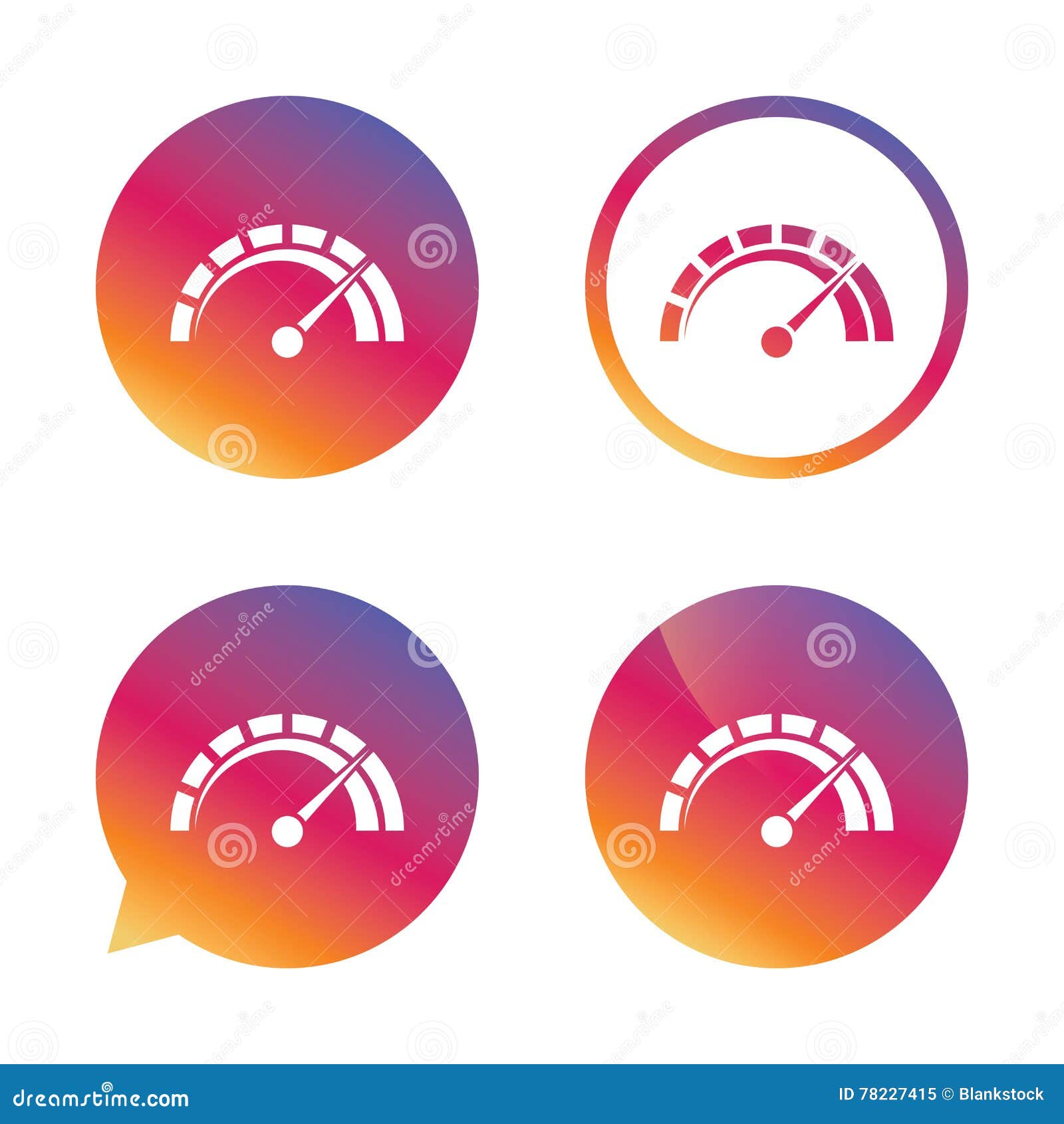 Tachometer Sign Icon. Revolution-counter Symbol Stock Illustration ...