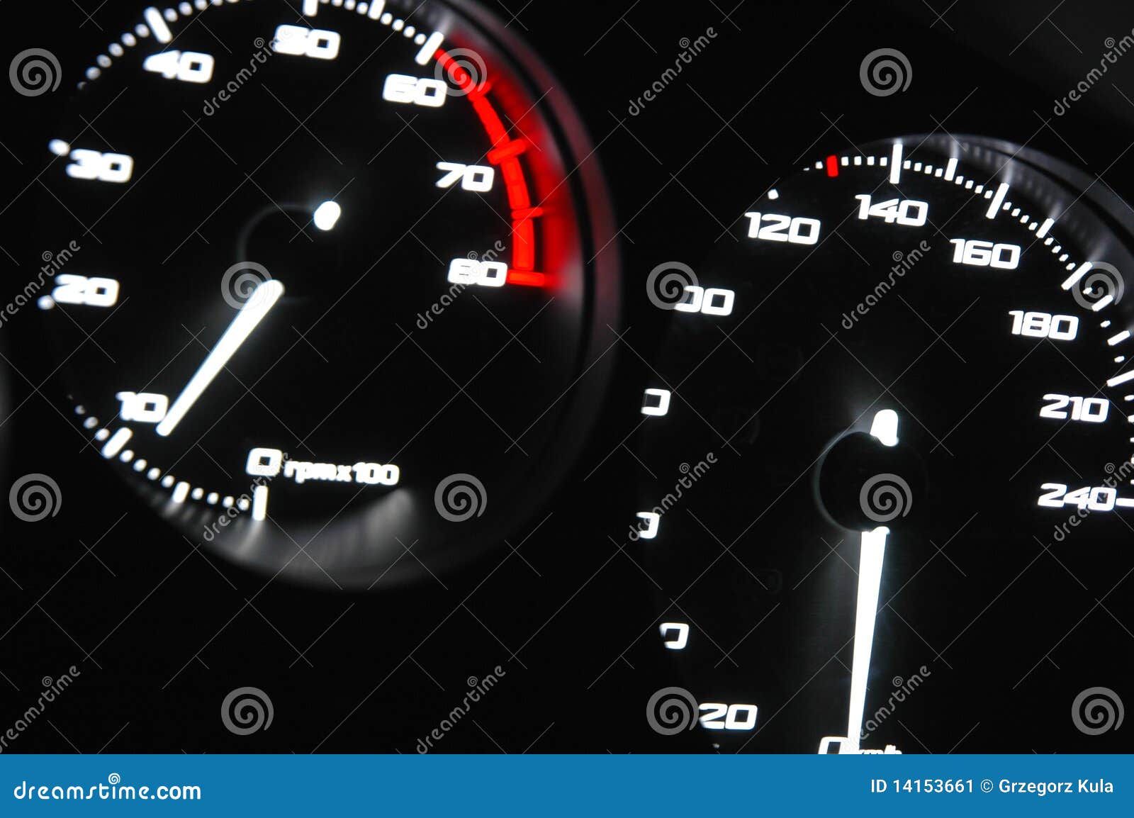 Tachometer and Speedometer stock image. Image of number - 14153661
