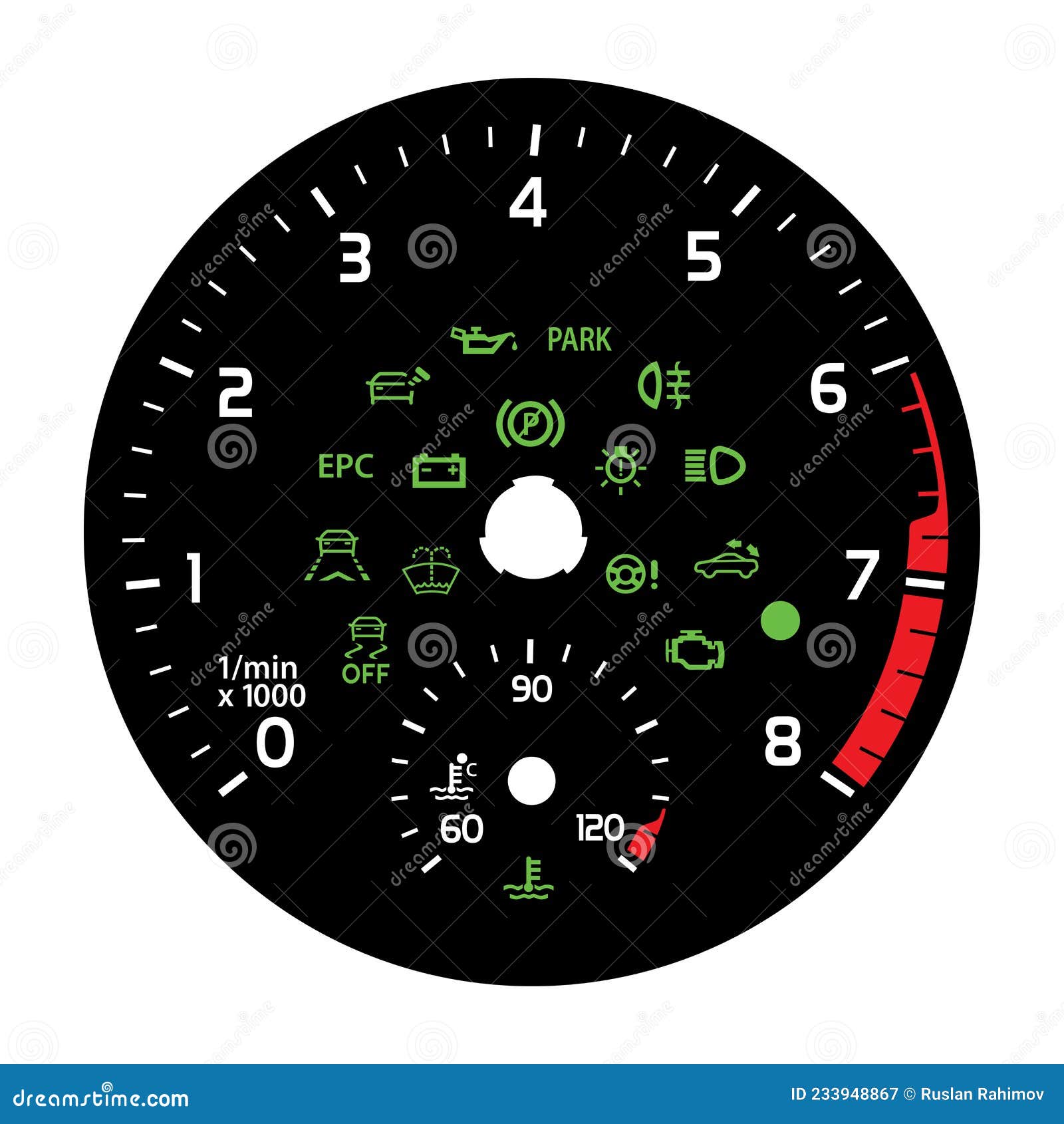 Tachometer Vector Illustration Isolated on a White Bacground in EPS10 ...