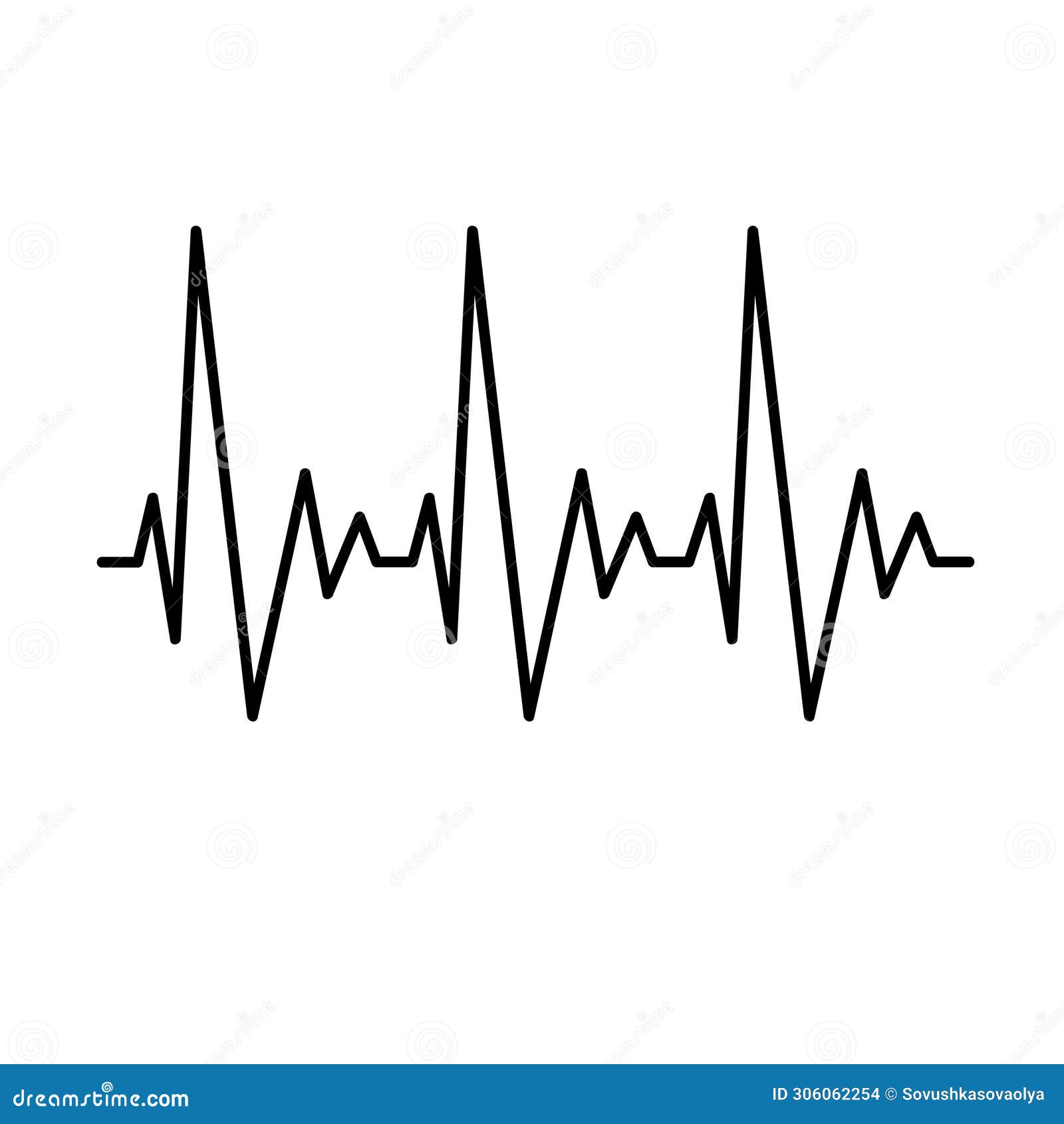 Tachycardia Linear Illustration on White Background Stock Illustration ...