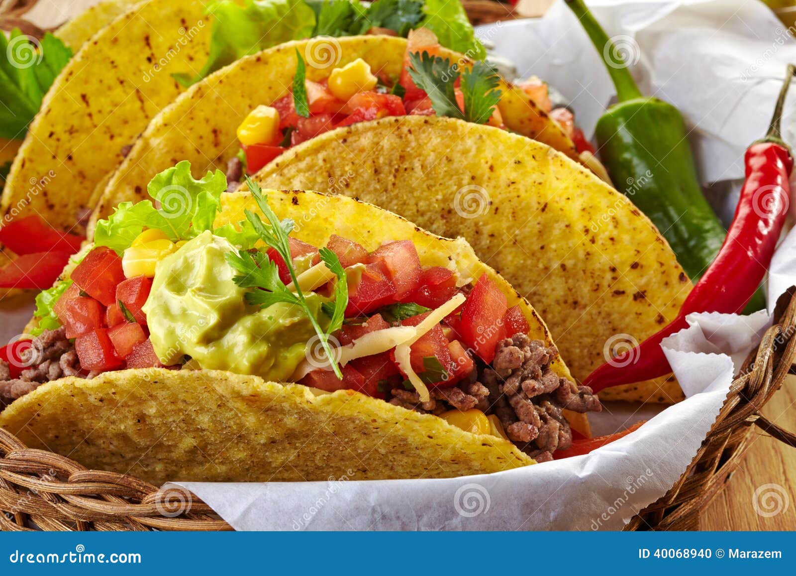 Taci Messicani Dell'alimento Fotografia Stock - Immagine di cereale ...