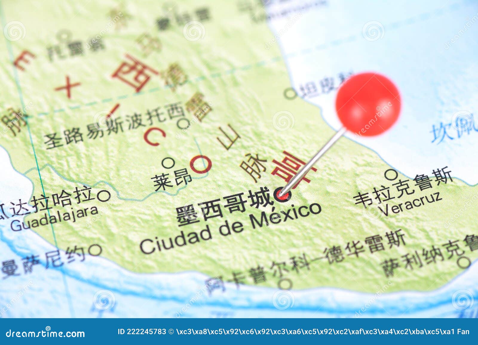 Tack Marks The Location Of Mexico City, The Capital Of Mexico, On The ...