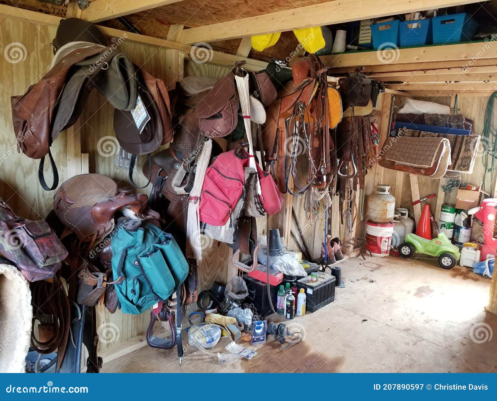 Tack Room Horses Saddles Building Stock Image - Image of horses, room ...