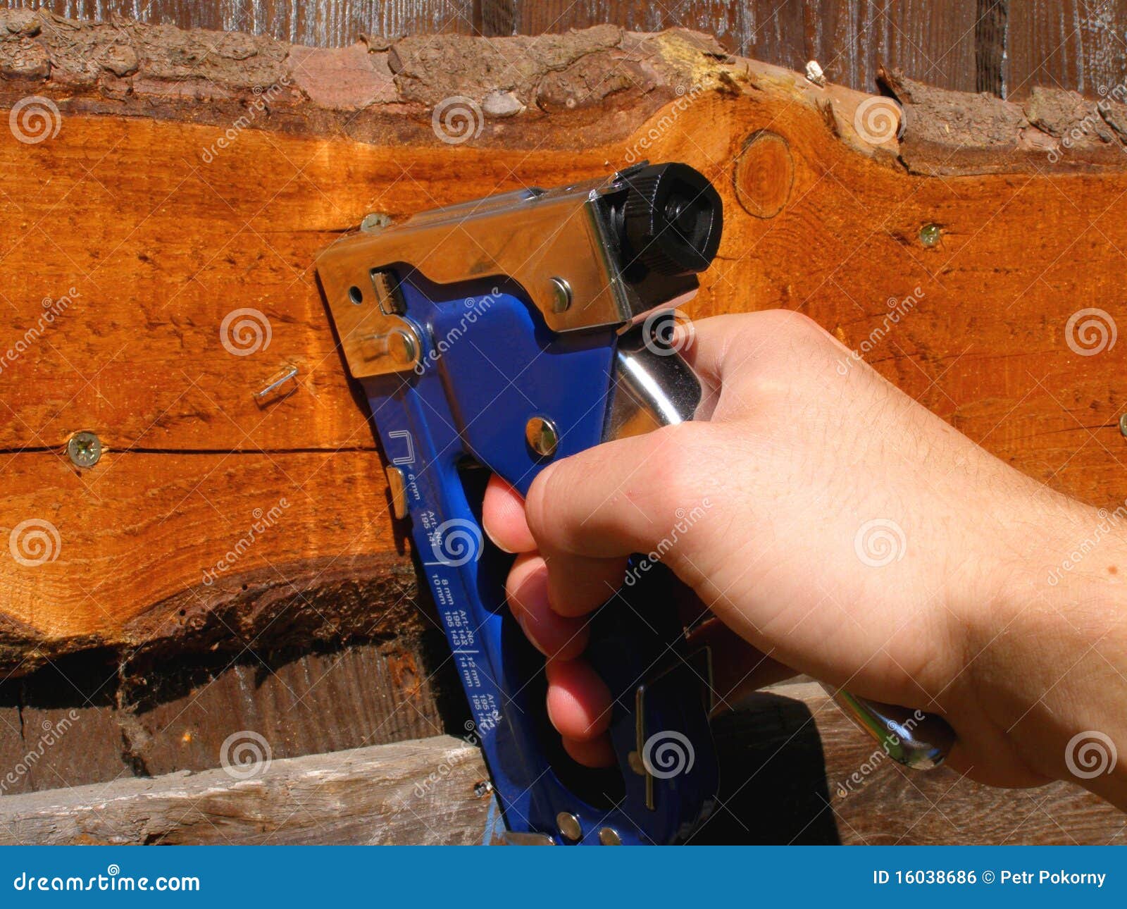 Tacker in action stock photo. Image of material, background - 16038686