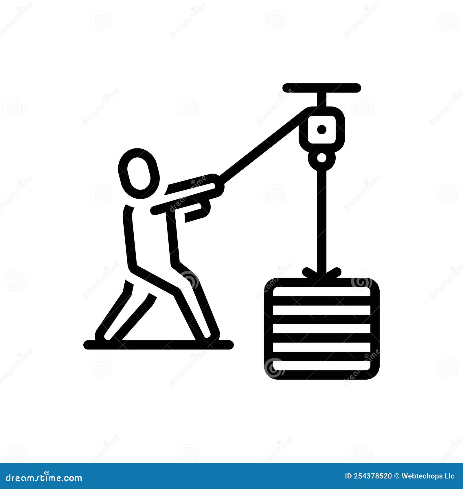 Black Line Icon for Tackle, Catch and Rope Stock Illustration ...