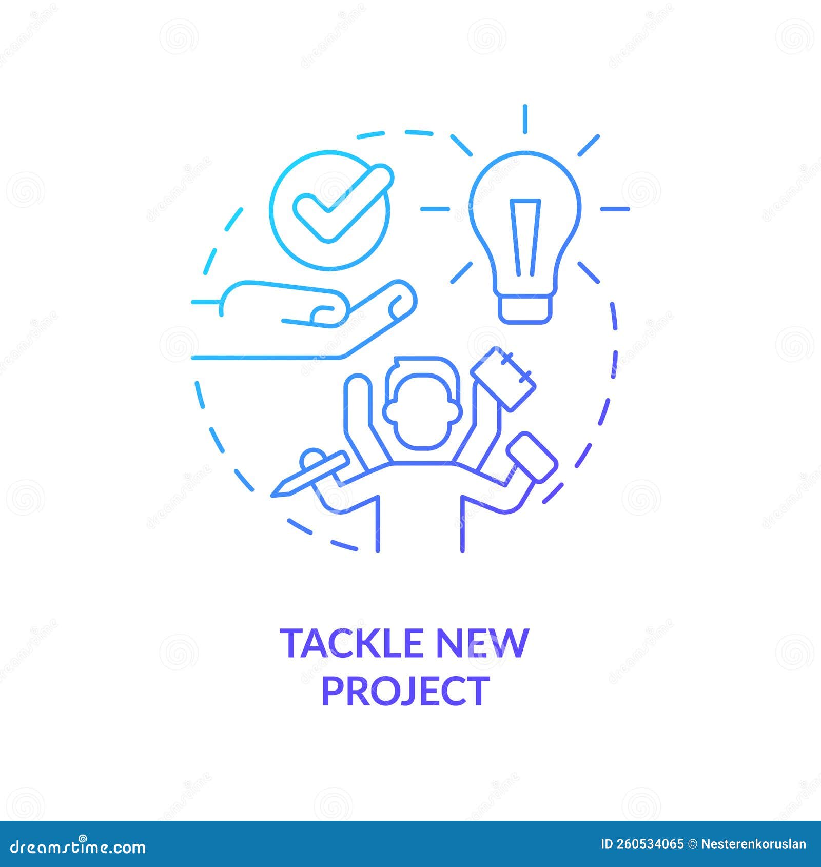 Tackle New Project Blue Gradient Concept Icon Stock Vector ... Tackle New Project Blue Gradient Concept Icon Stock Vector ...
