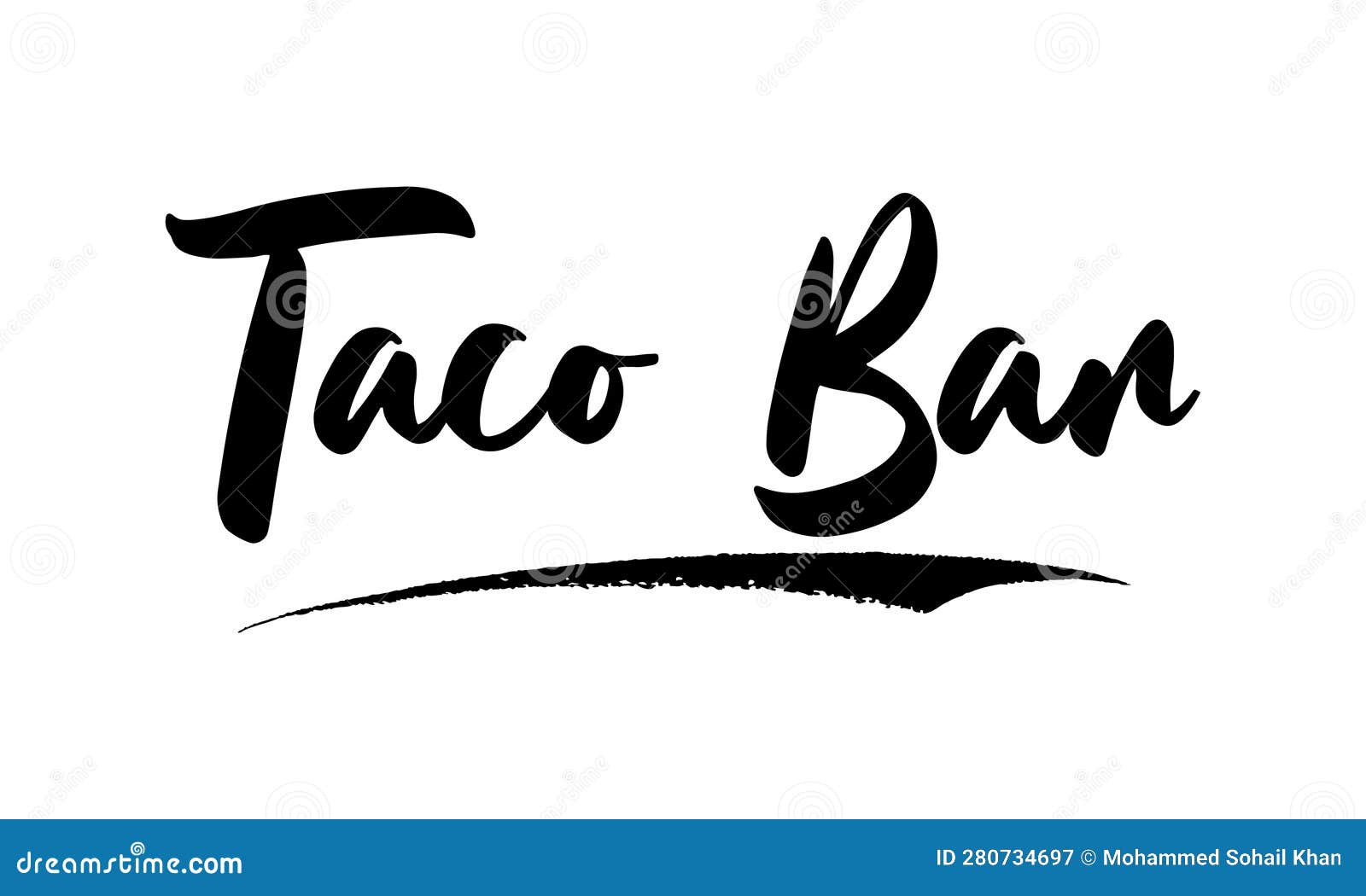 Taco Bar Bold Typography Text Lettering Vector Design Quote Stock ...