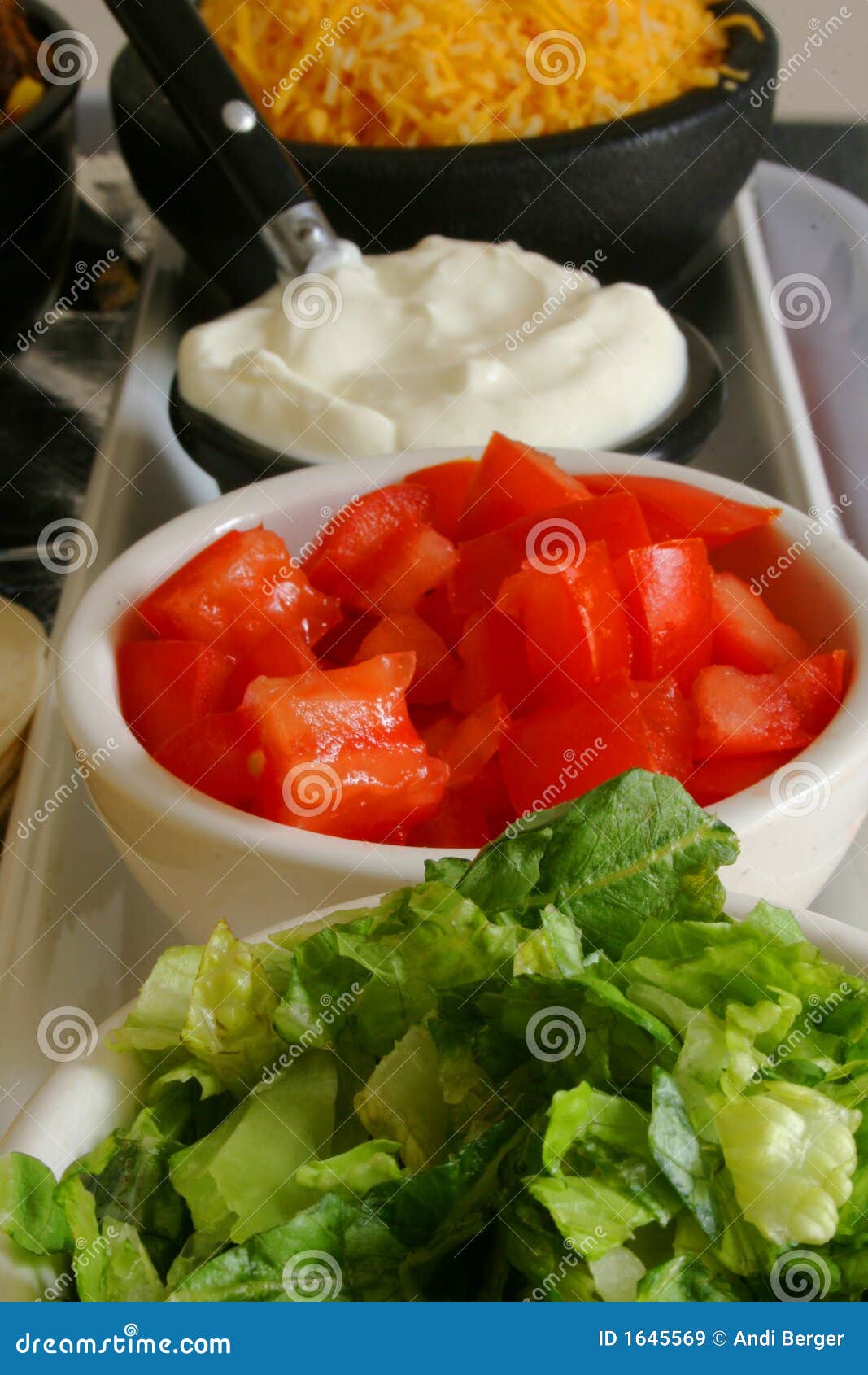 Taco condiments stock image. Image of taco, tomato, sour - 1645569
